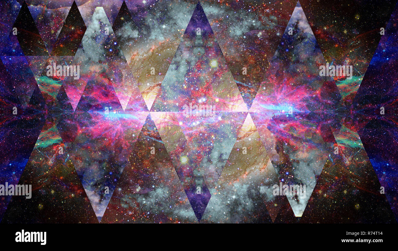 Nebula space and sacred geometry. Elements of this image furnished by ...