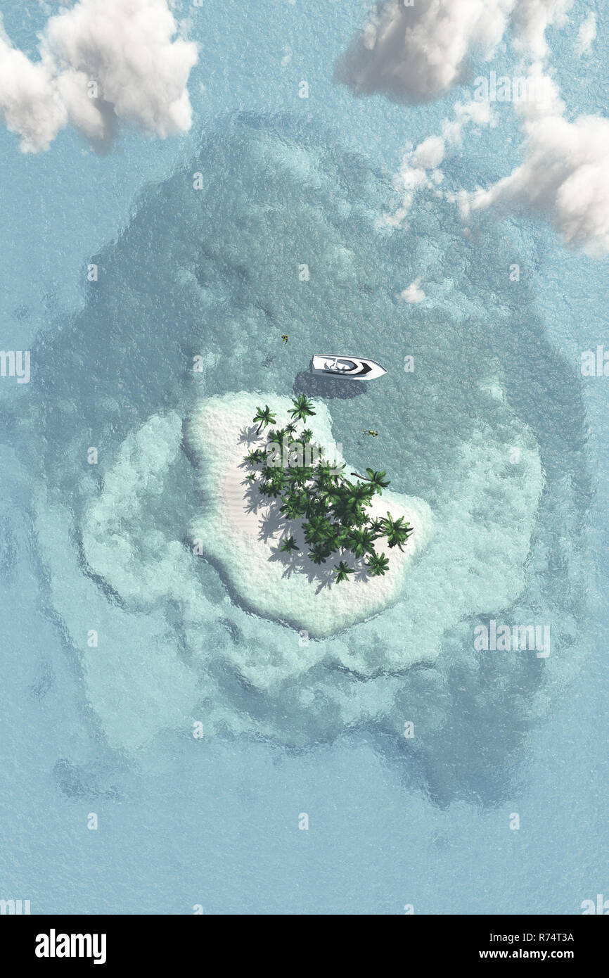 Tropical island, view from above Stock Photo - Alamy