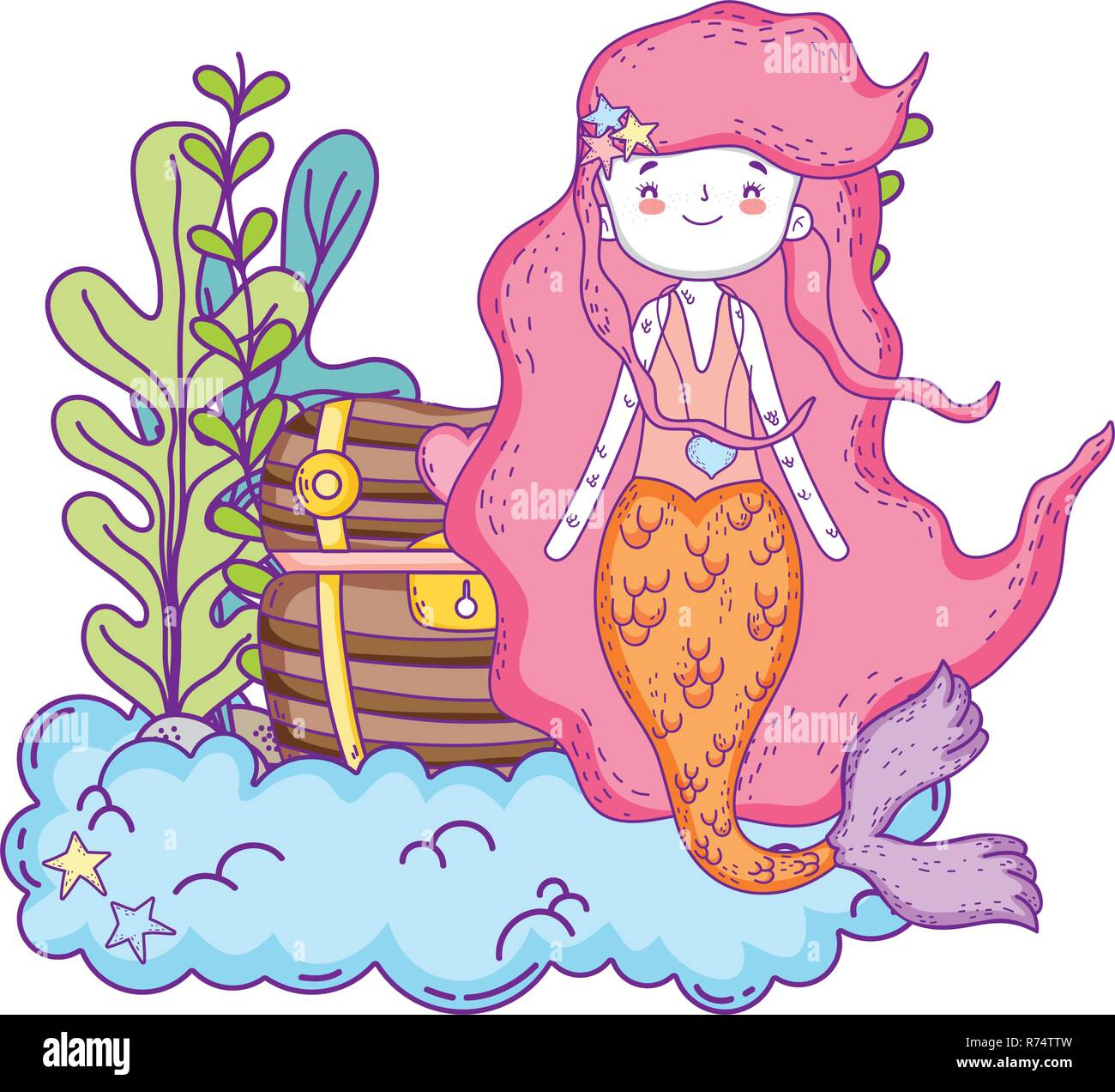 Treasure chest clip art cartoon Cut Out Stock Images & Pictures - Alamy