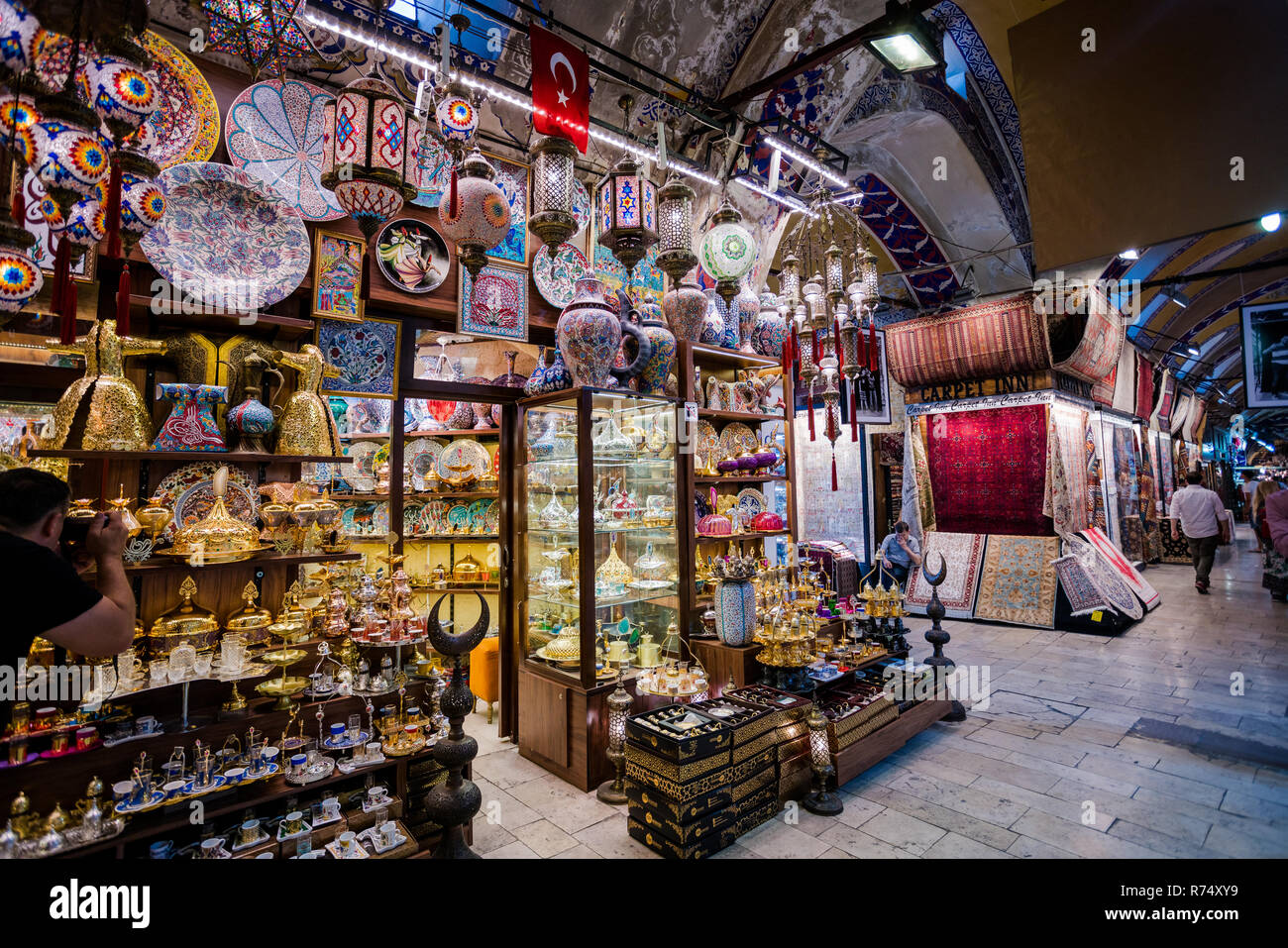 ISTANBUL, TURKEY - JULY 10, 2017: Grand Bazaar in Istanbul, Turkey. It ...