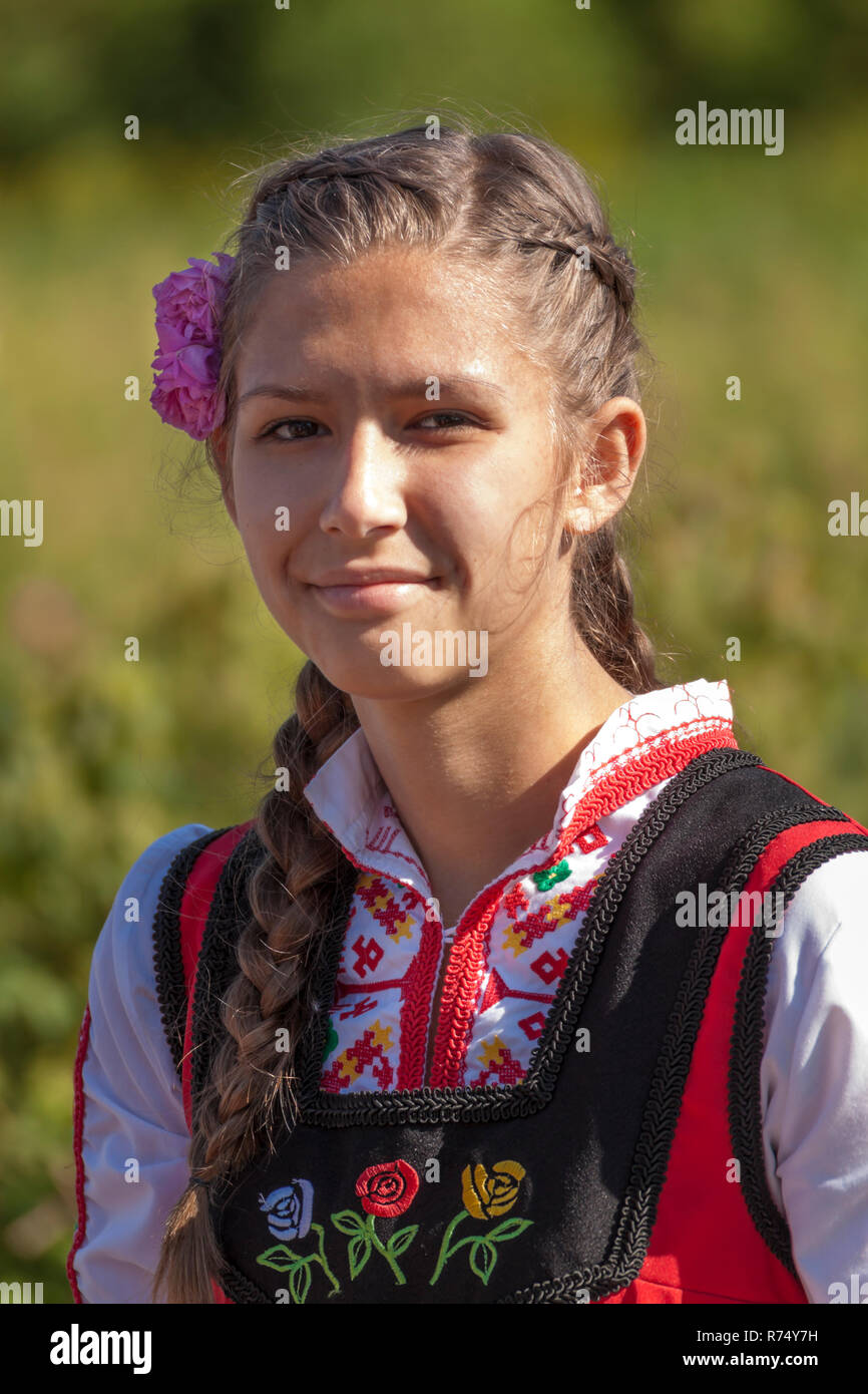 ROZOVO, BULGARIA - JUNE 06, 2015 - Rose picking ritual in Rozovo ...