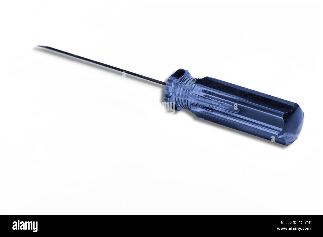 A blue screwdriver in front of white background Stock Photo - Alamy
