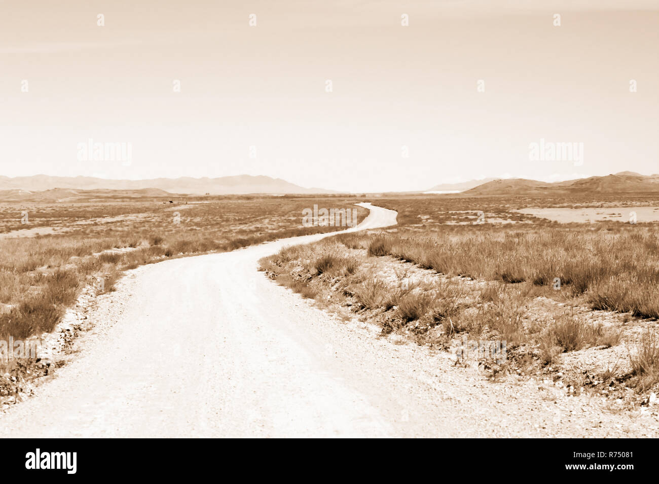 Curving rural road sign hi-res stock photography and images - Alamy
