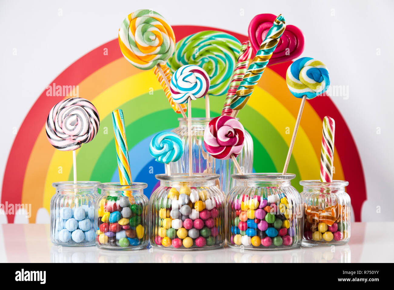 Different colorful sweets and lollipops Stock Photo - Alamy