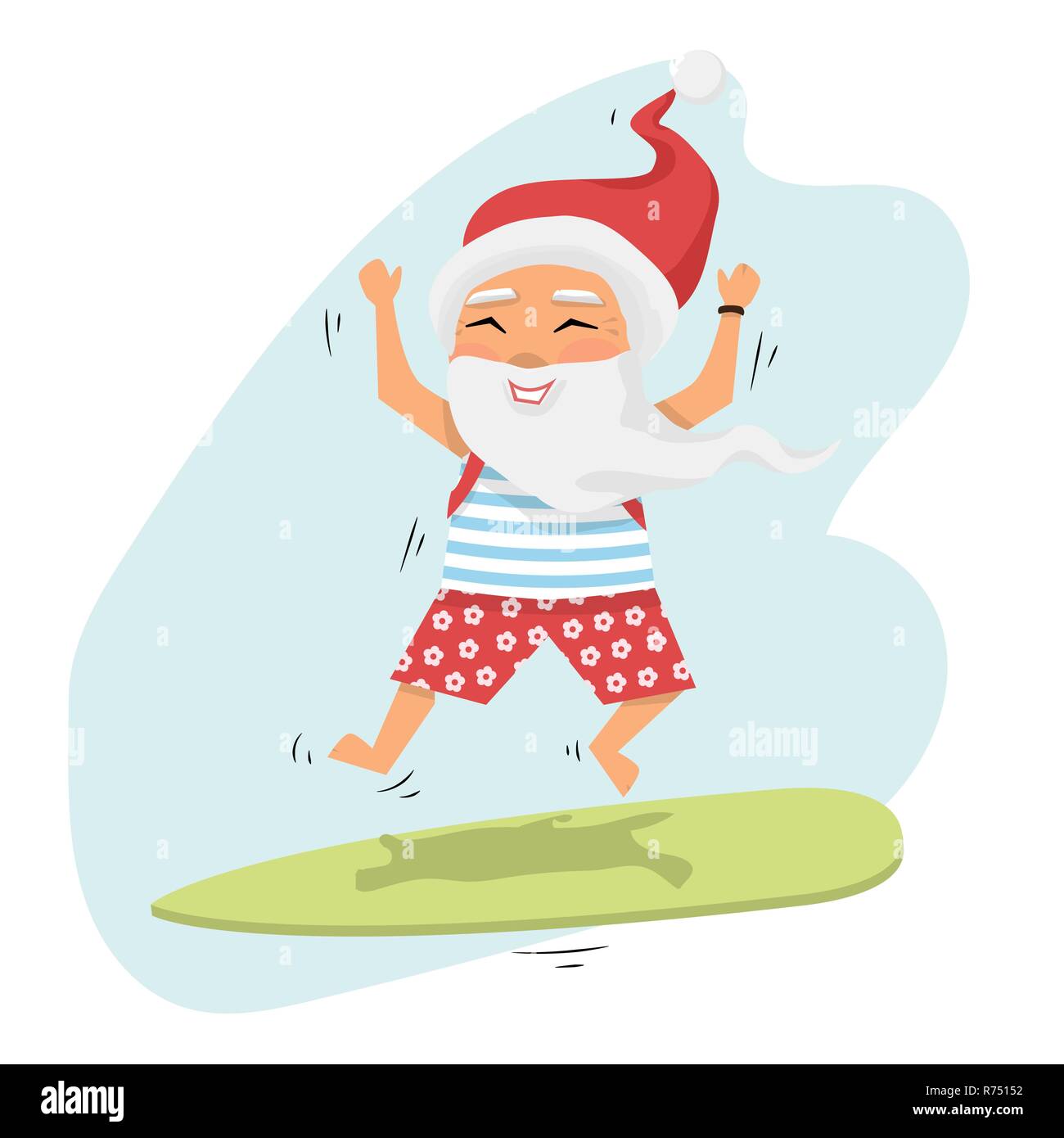 Cartoon illustration happy jumping santa hi-res stock photography and ...