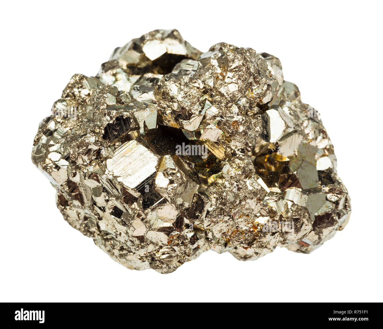 raw iron pyrite stone isolated Stock Photo - Alamy