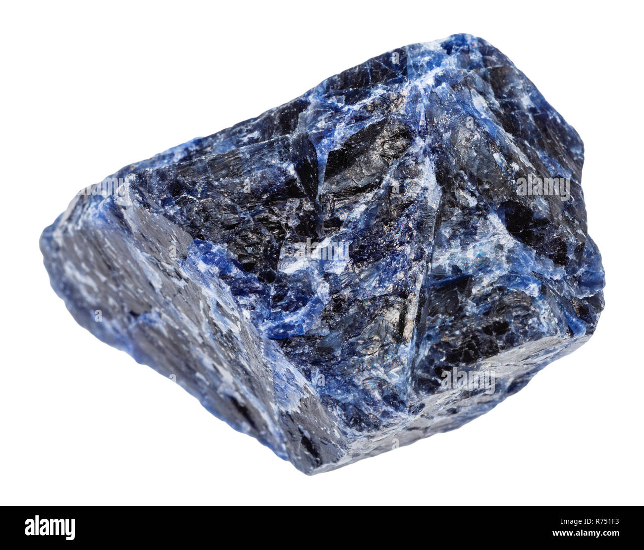 rough Sodalite gemstone isolated on white Stock Photo - Alamy