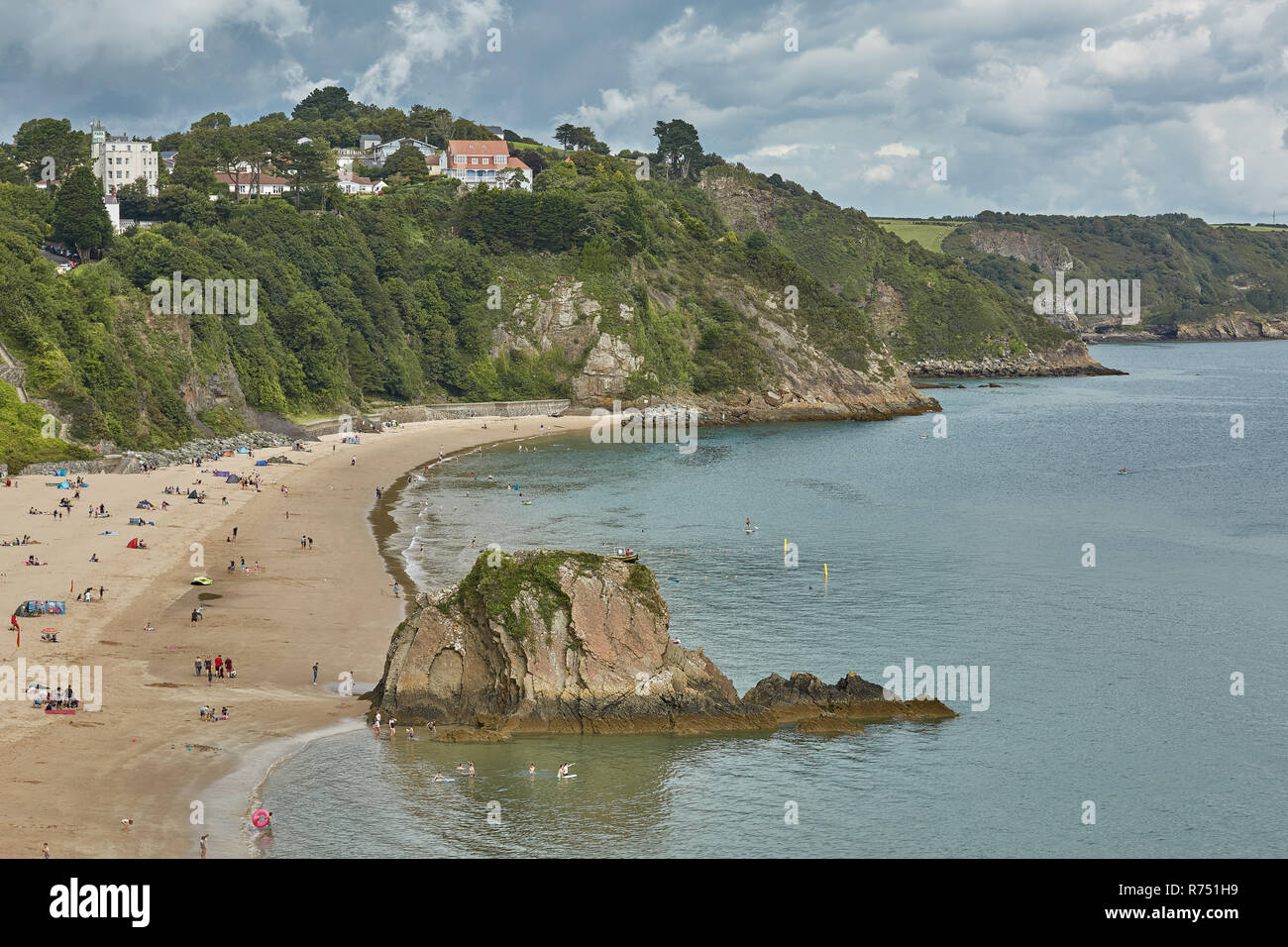 People at the beach in Tenby, Wales, UK Stock Photo - Alamy