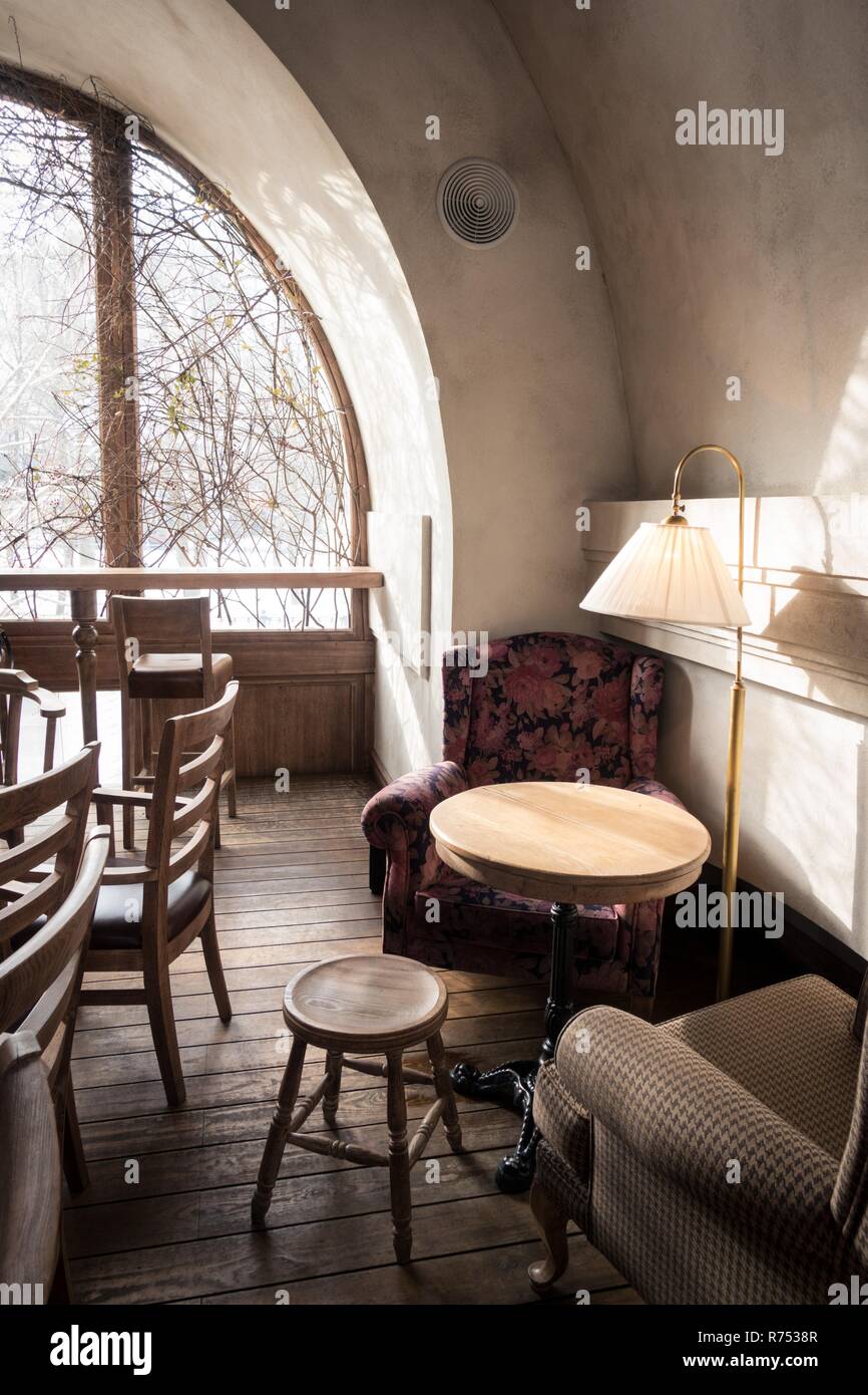 cafe interior with the table and chairs Stock Photo - Alamy