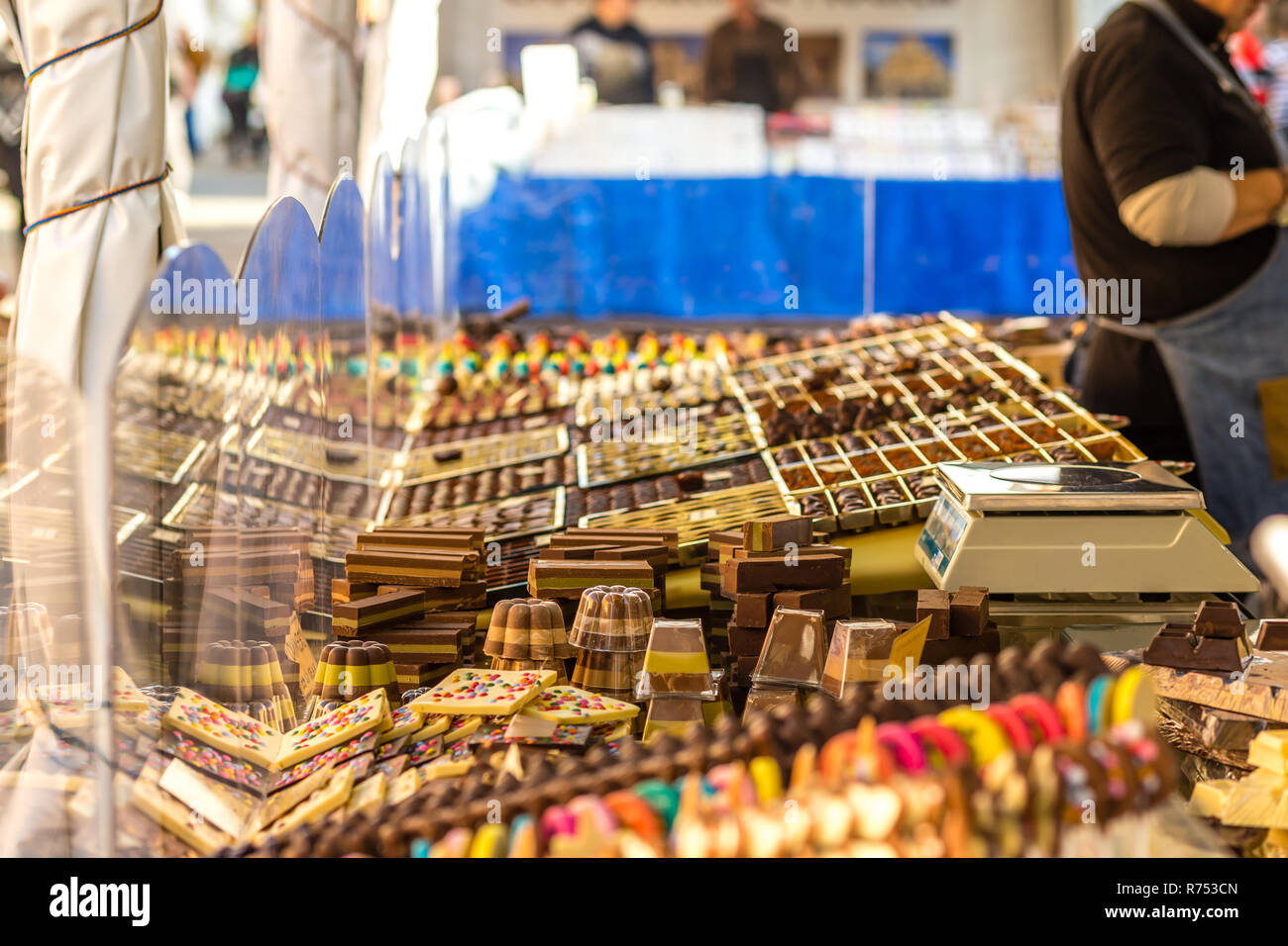 several chocolates in street market Stock Photo - Alamy