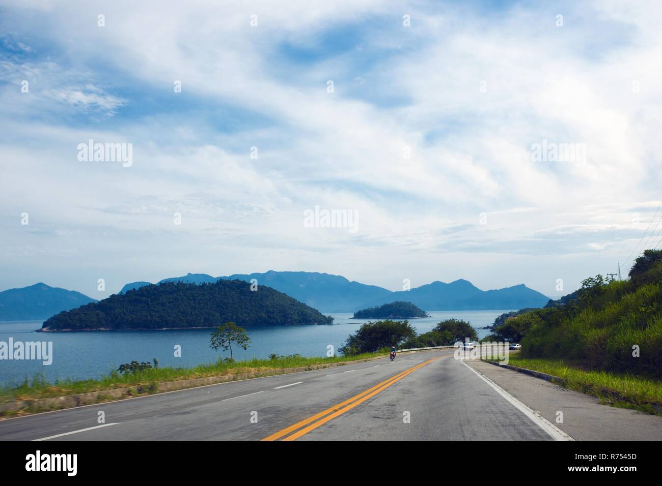 coastal road with tropical forest at Brazil Stock Photo - Alamy