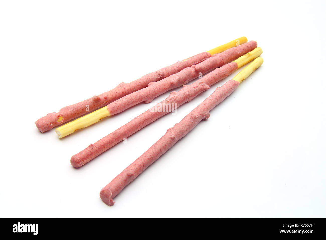 Strawberry biscuit sticks Stock Photo - Alamy