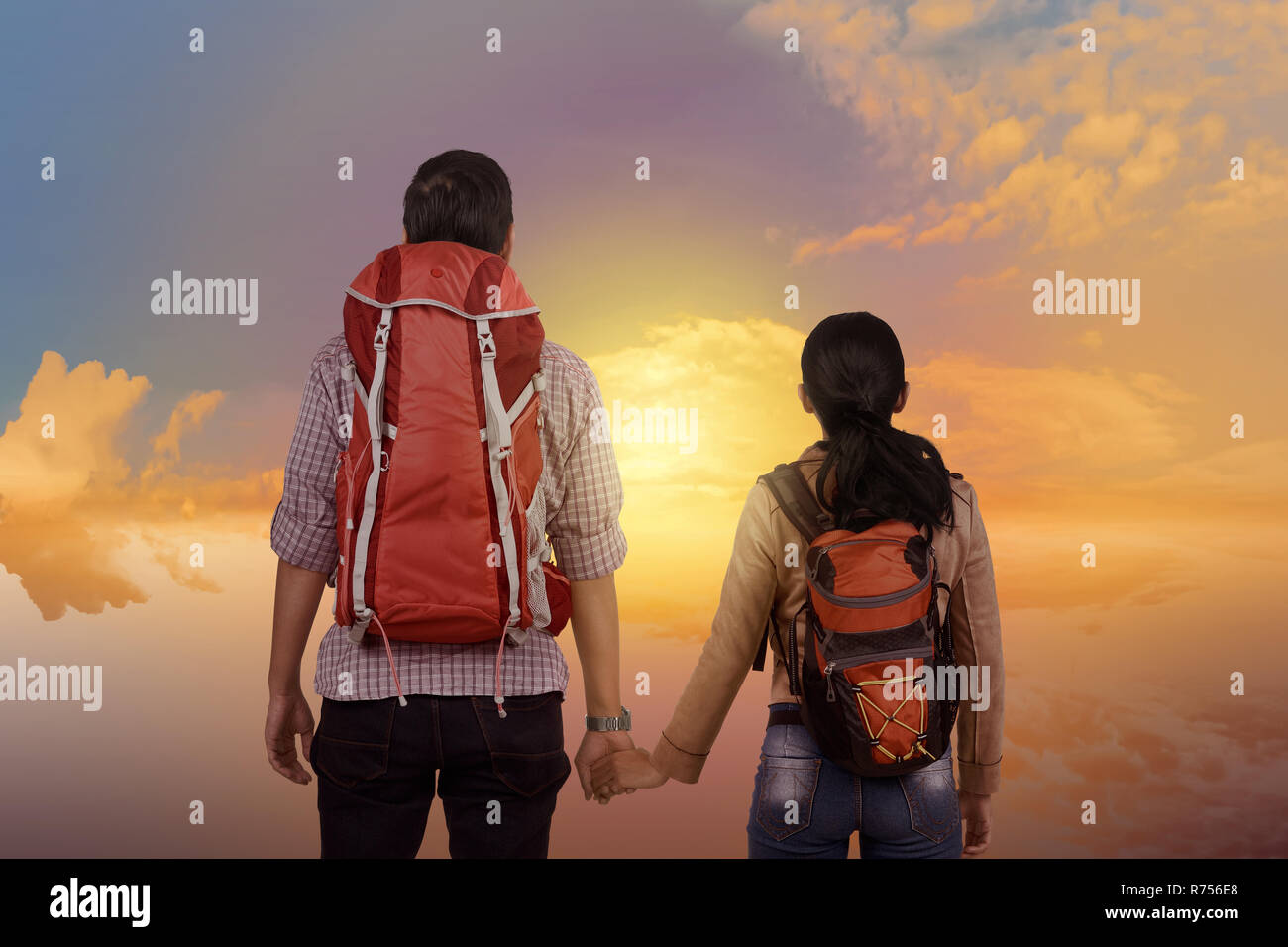 Young asian couple enjoying scenery together Stock Photo - Alamy