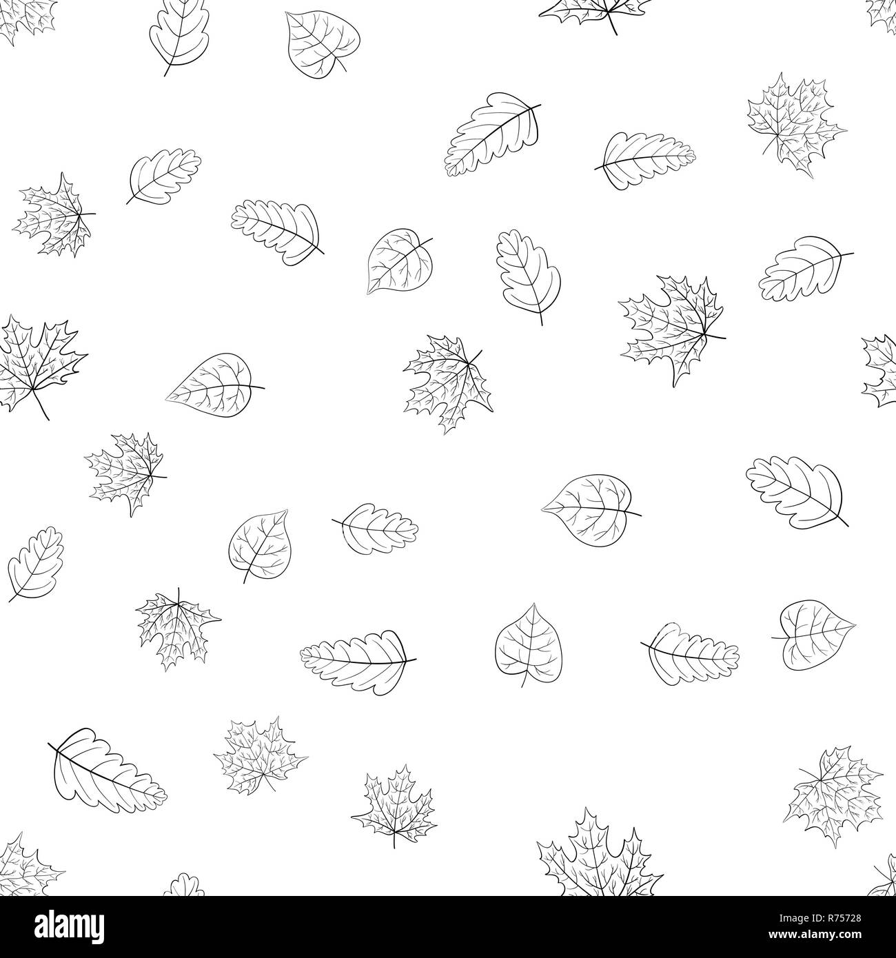 Leaves pattern autumn project Black and White Stock Photos & Images - Alamy