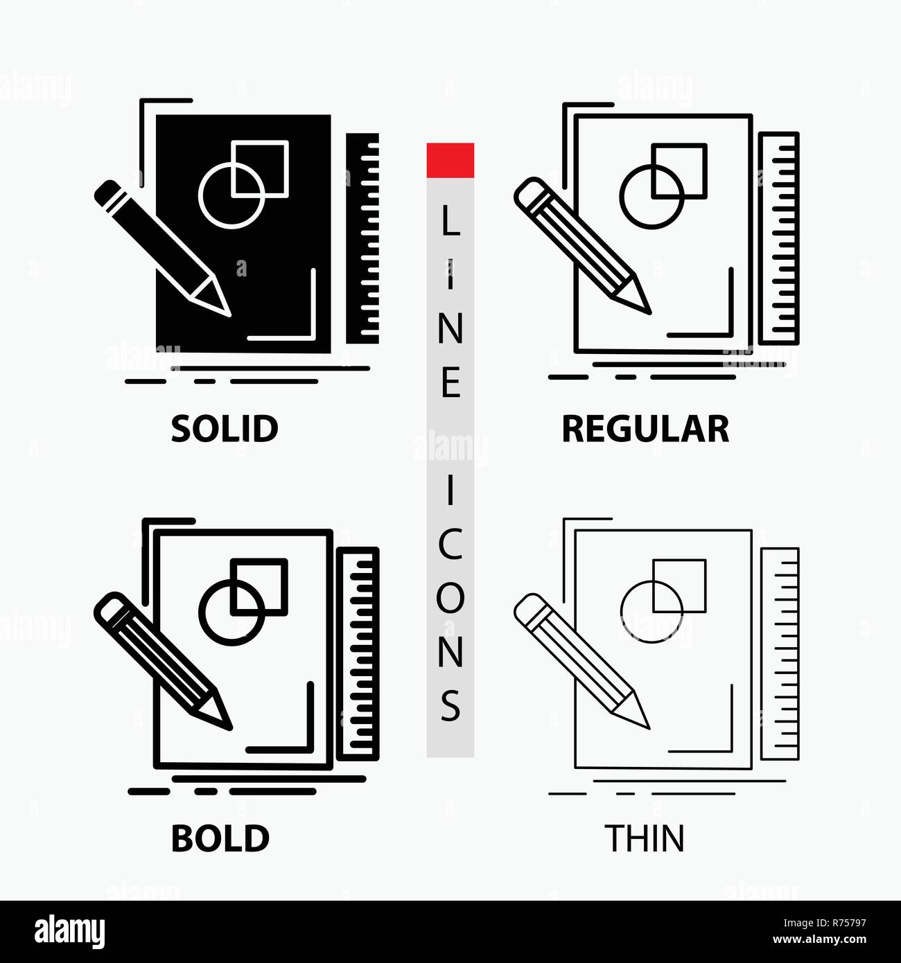 sketch, sketching, design, draw, geometry Icon in Thin, Regular, Bold ...