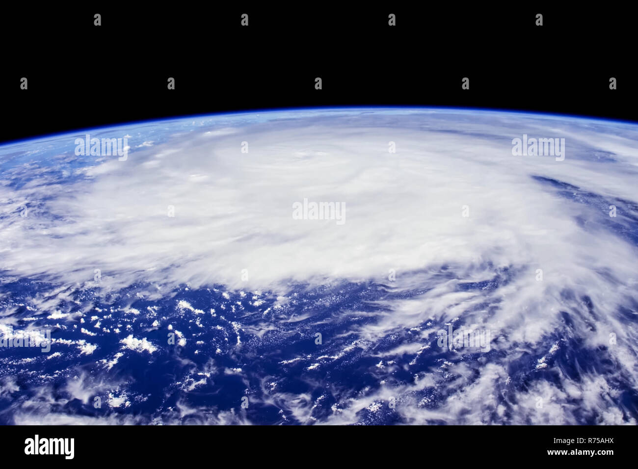 The cyclone is a top view. Computer graphics. The view of the cyclone ...