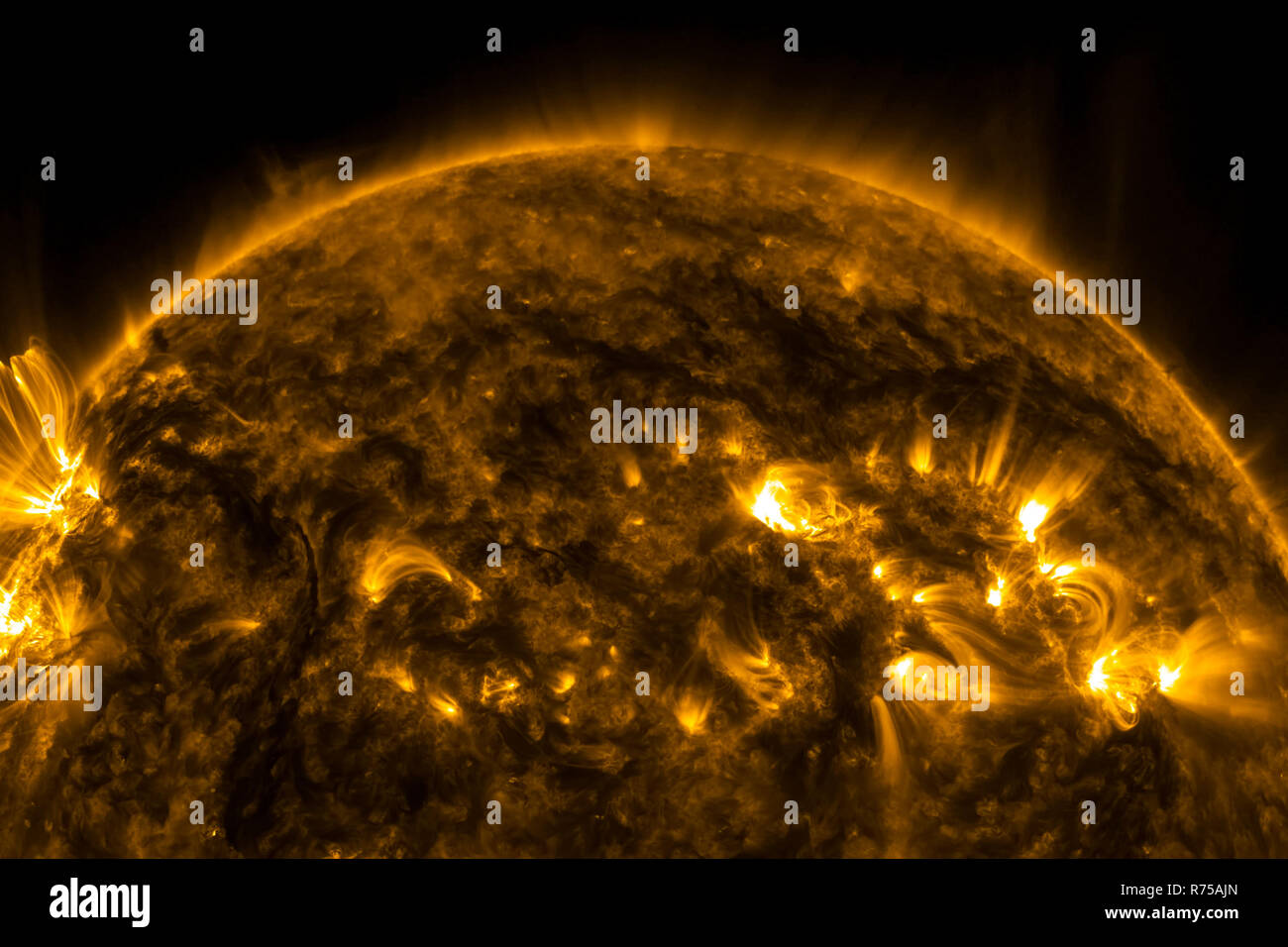 View of the sun through filters, computer graphics of the sun near. The ...