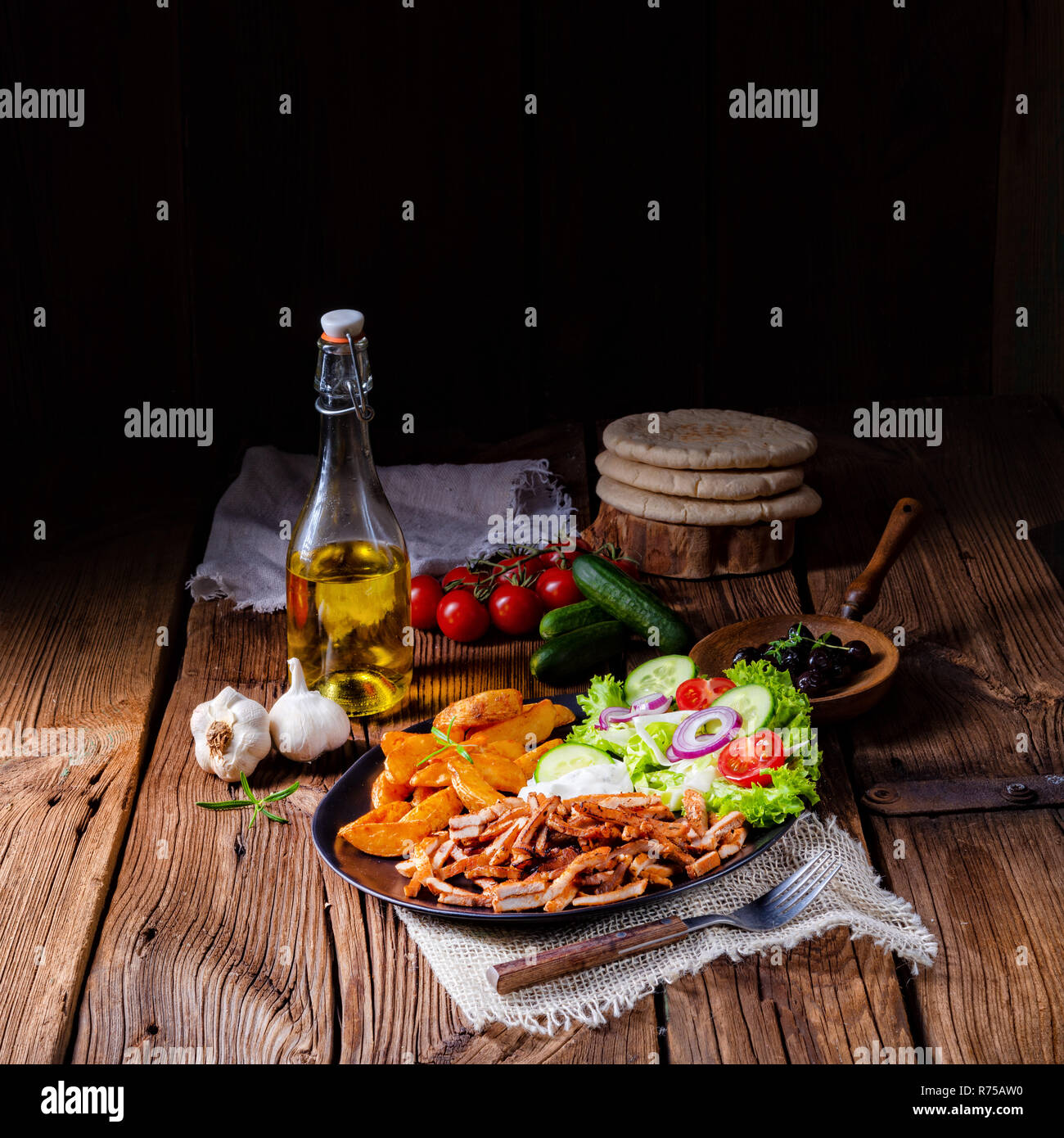 Gyros Teller High Resolution Stock Photography and Images - Alamy