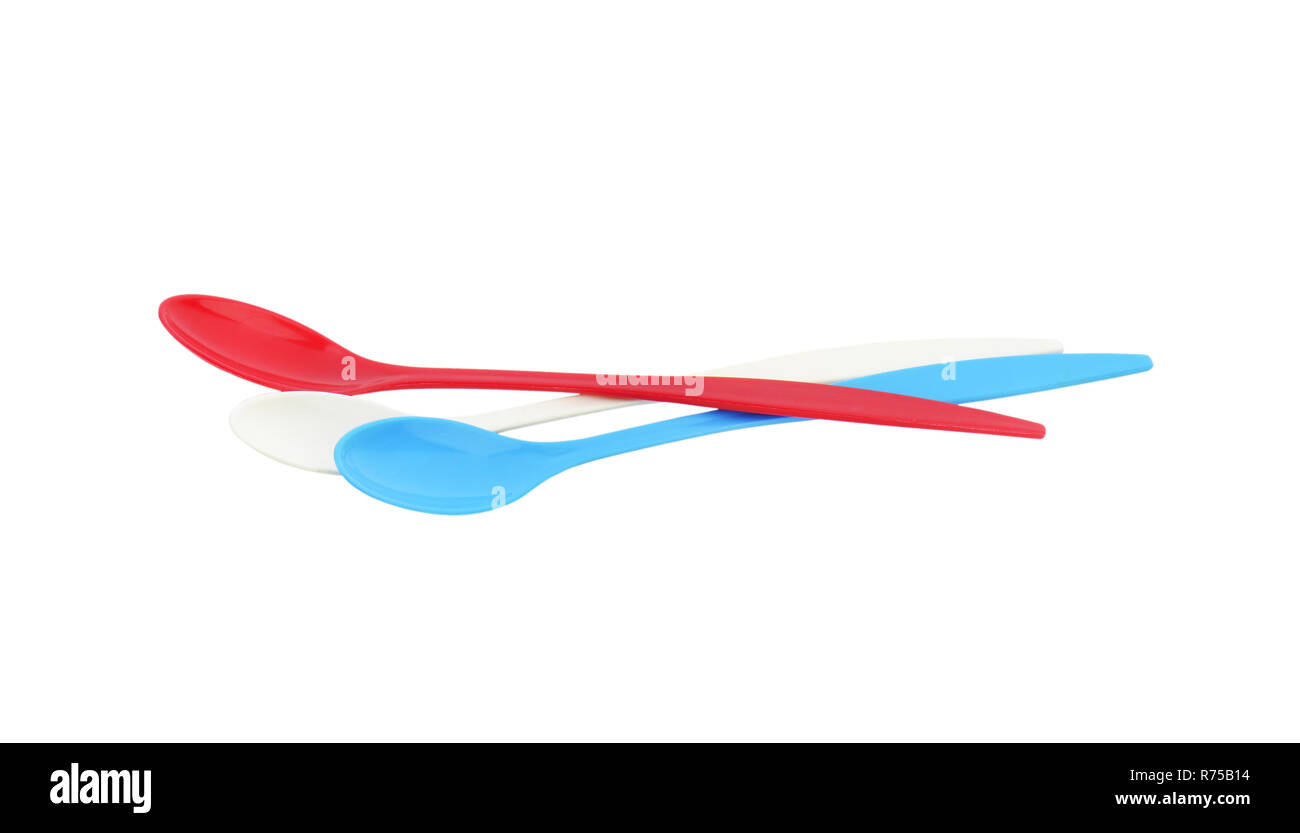 Plastic red spoons Cut Out Stock Images & Pictures - Alamy