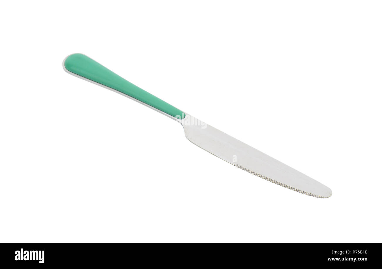Table knife with green handle Stock Photo - Alamy
