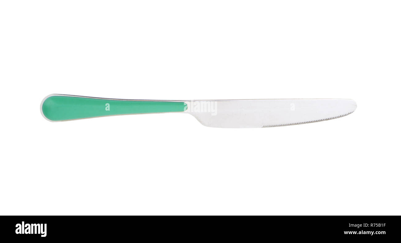 Table knife with green handle Stock Photo - Alamy