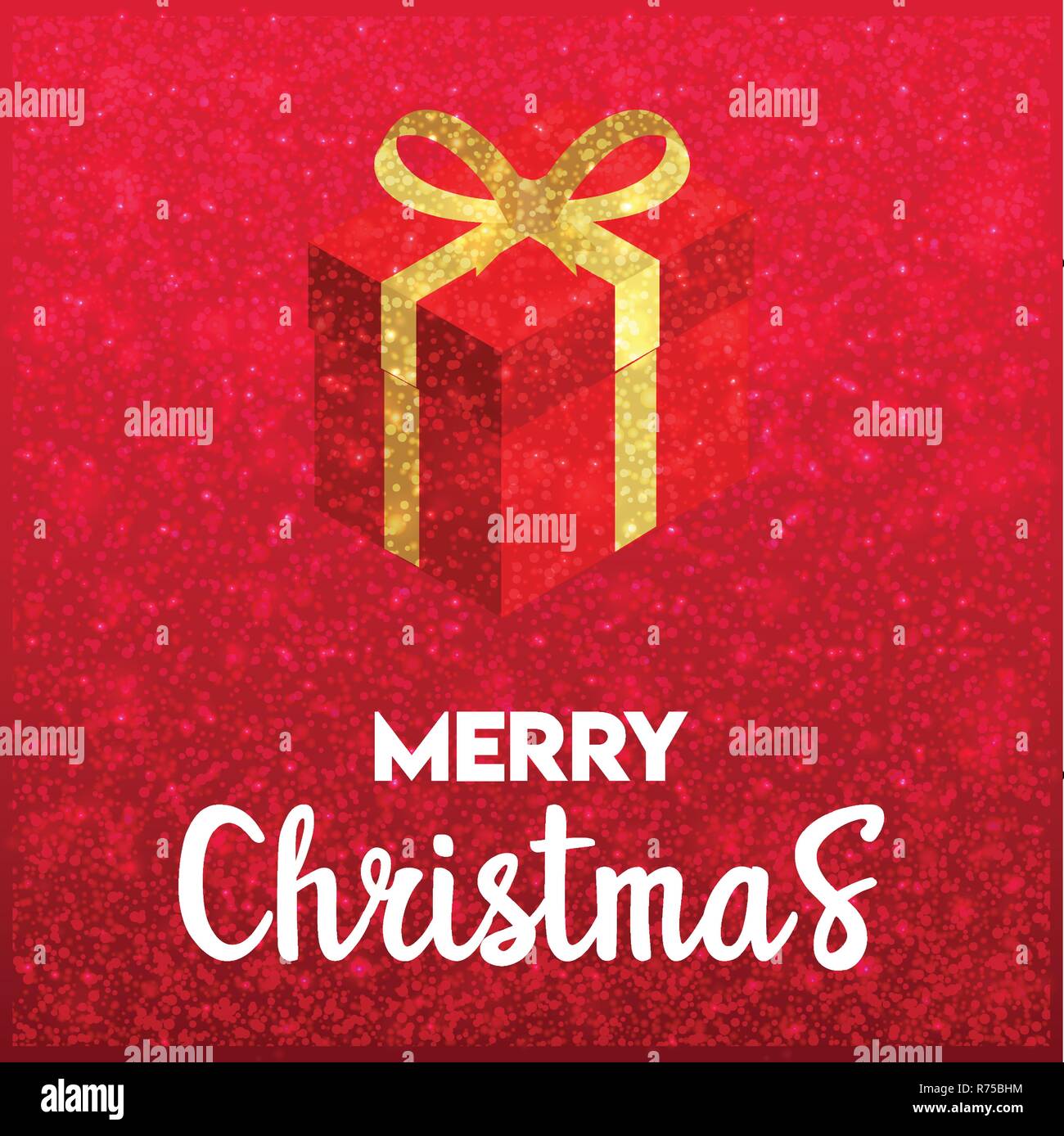 Christmas card design with elegant design and red background vector ...