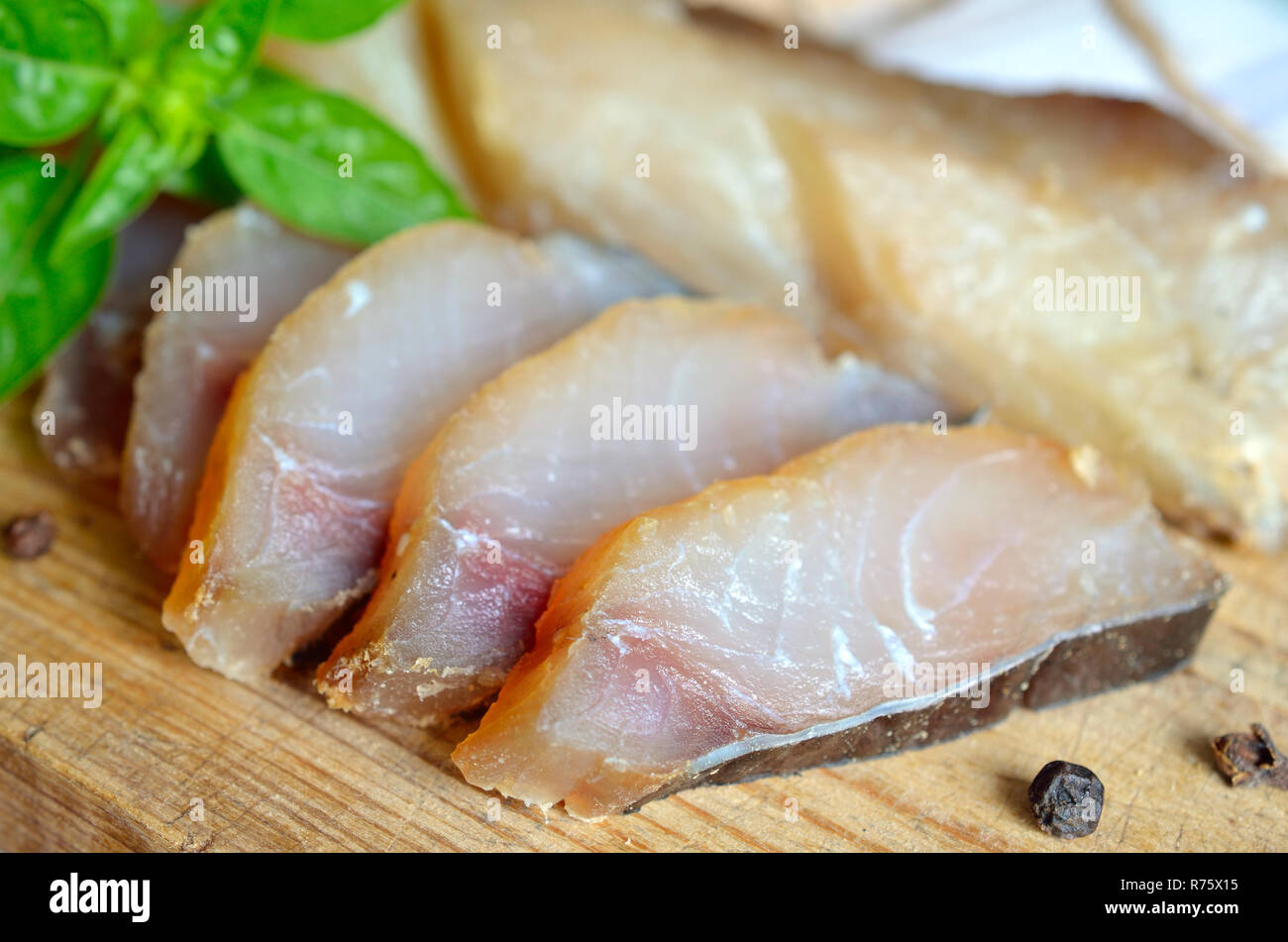Cold smoked fish Balyk Stock Photo - Alamy
