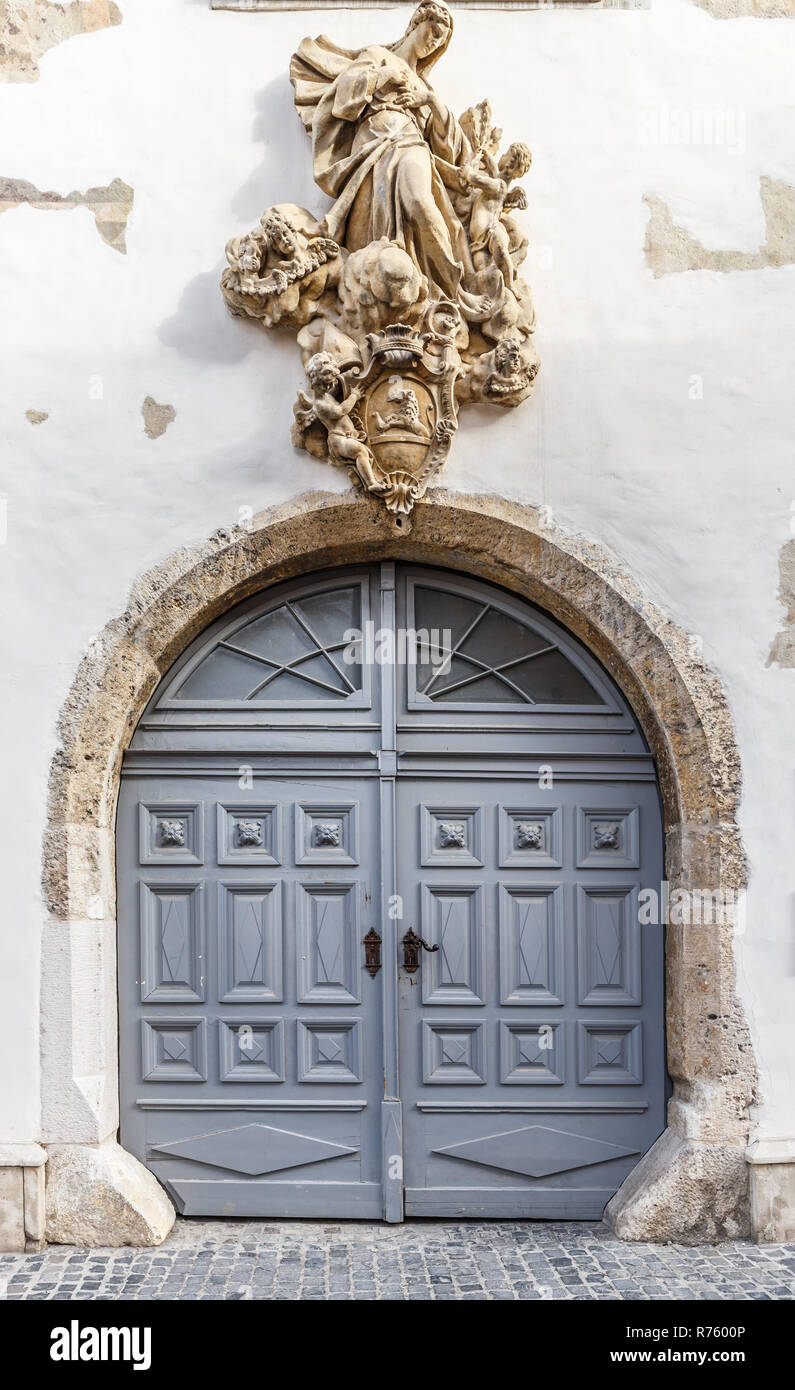 Vintage wooden entry door Stock Photo - Alamy