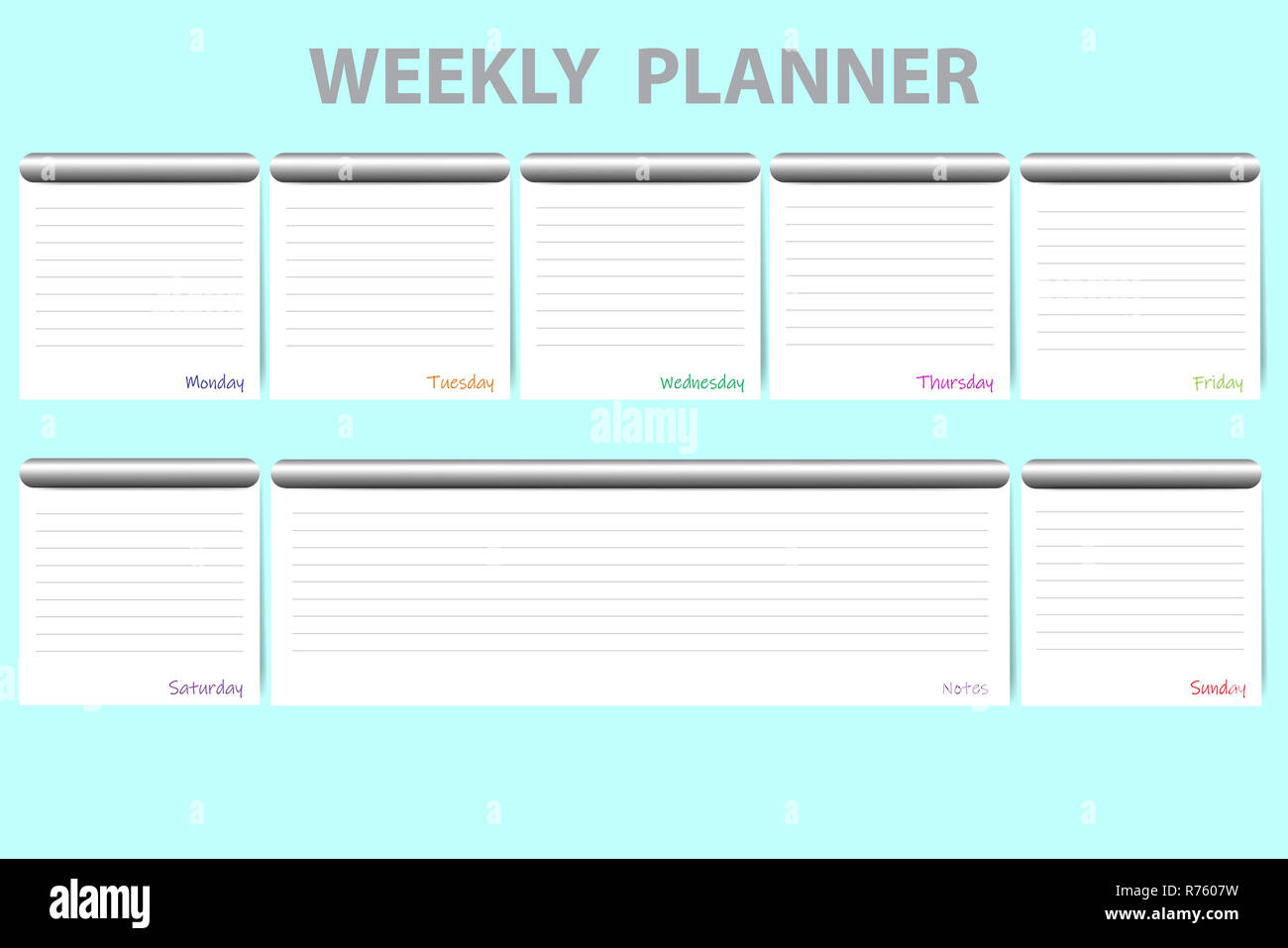 Weekly planner vector concept ready for your text Stock Photo - Alamy