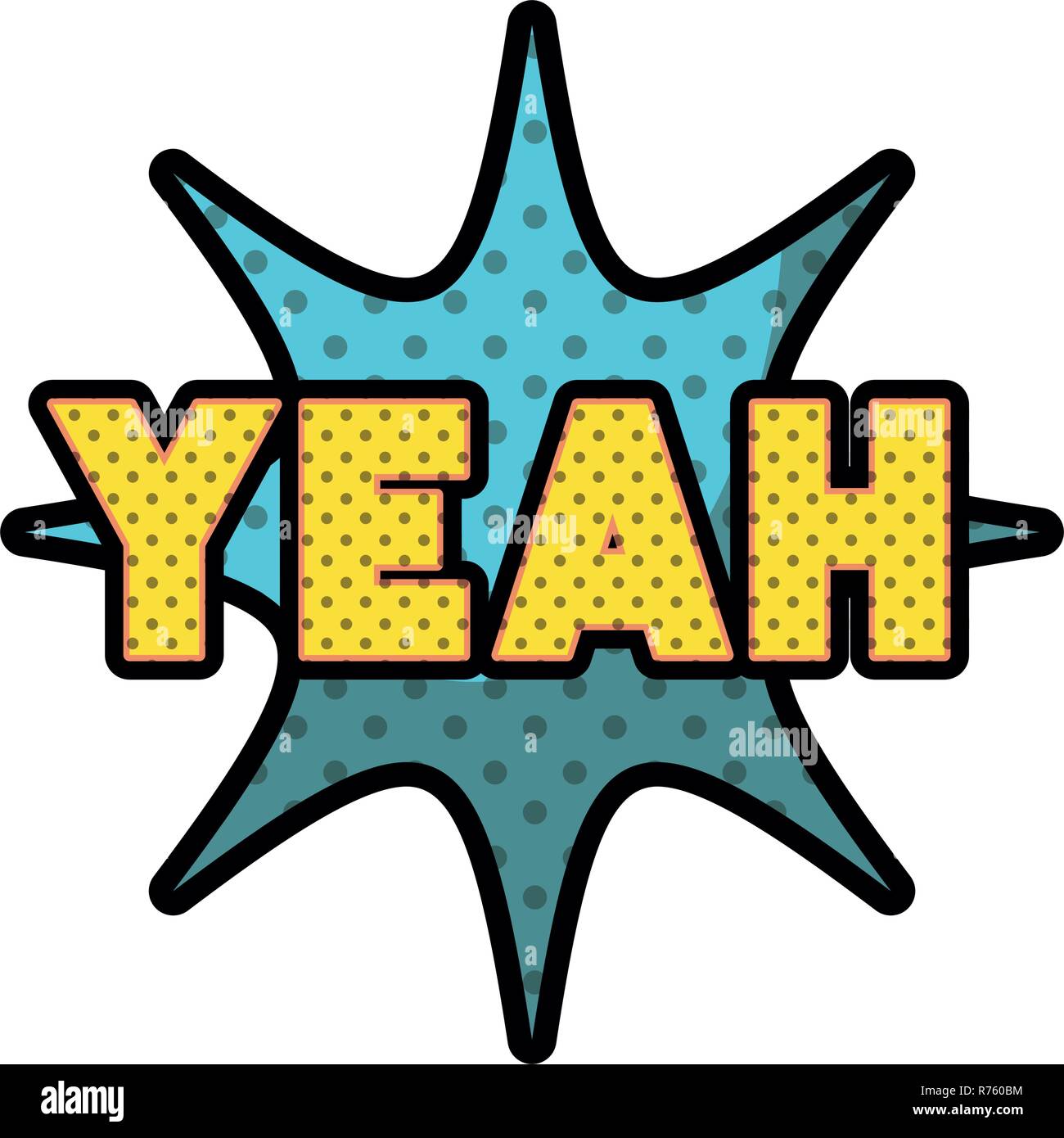 yeah comic words in speech bubble isolated icon Stock Vector Image ...