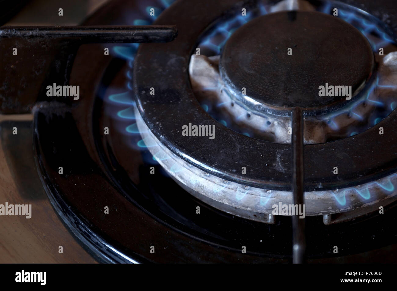 Ignition of a gas ring on the stove Stock Photo - Alamy