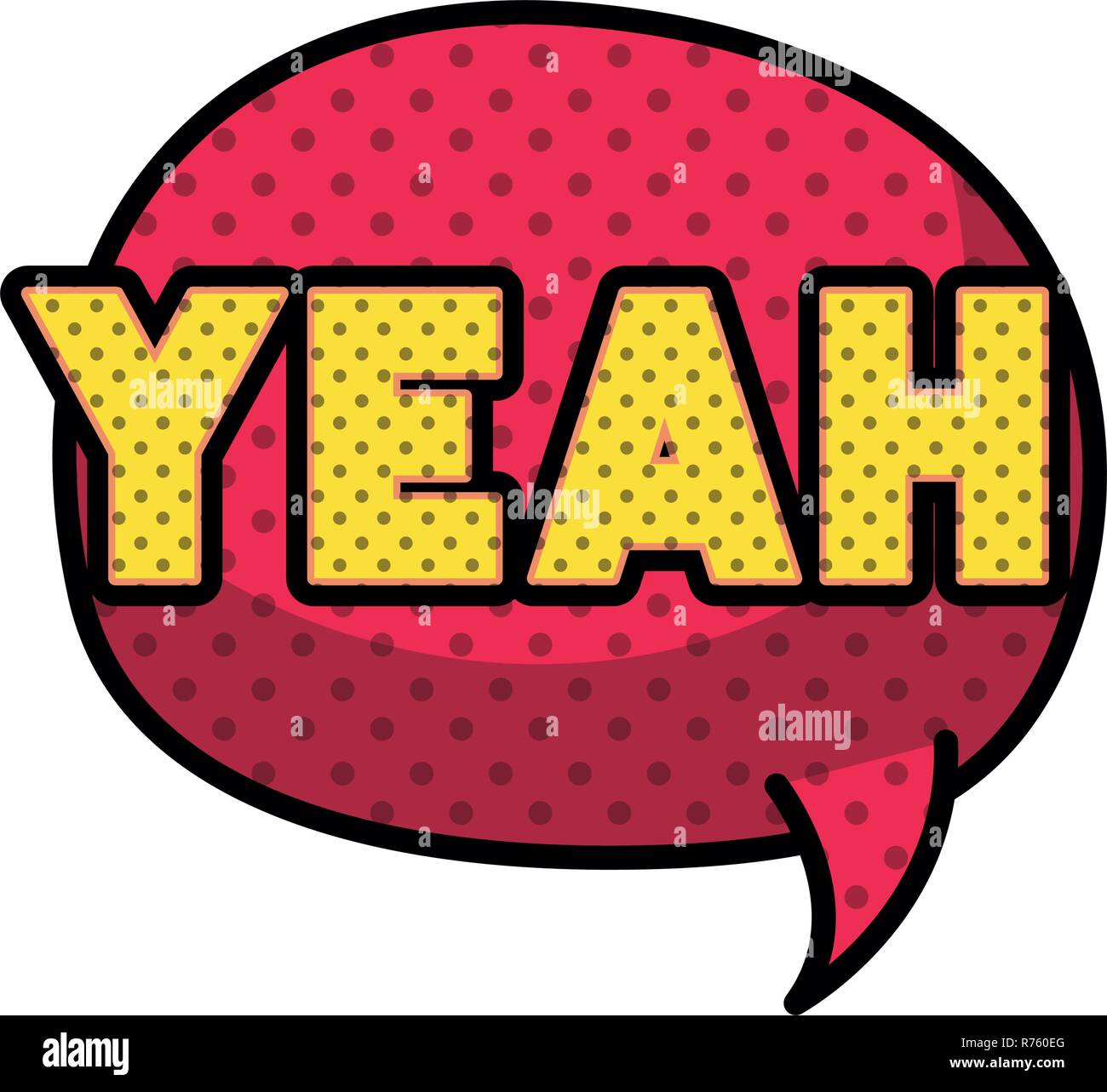 yeah comic words in speech bubble isolated icon Stock Vector Image ...