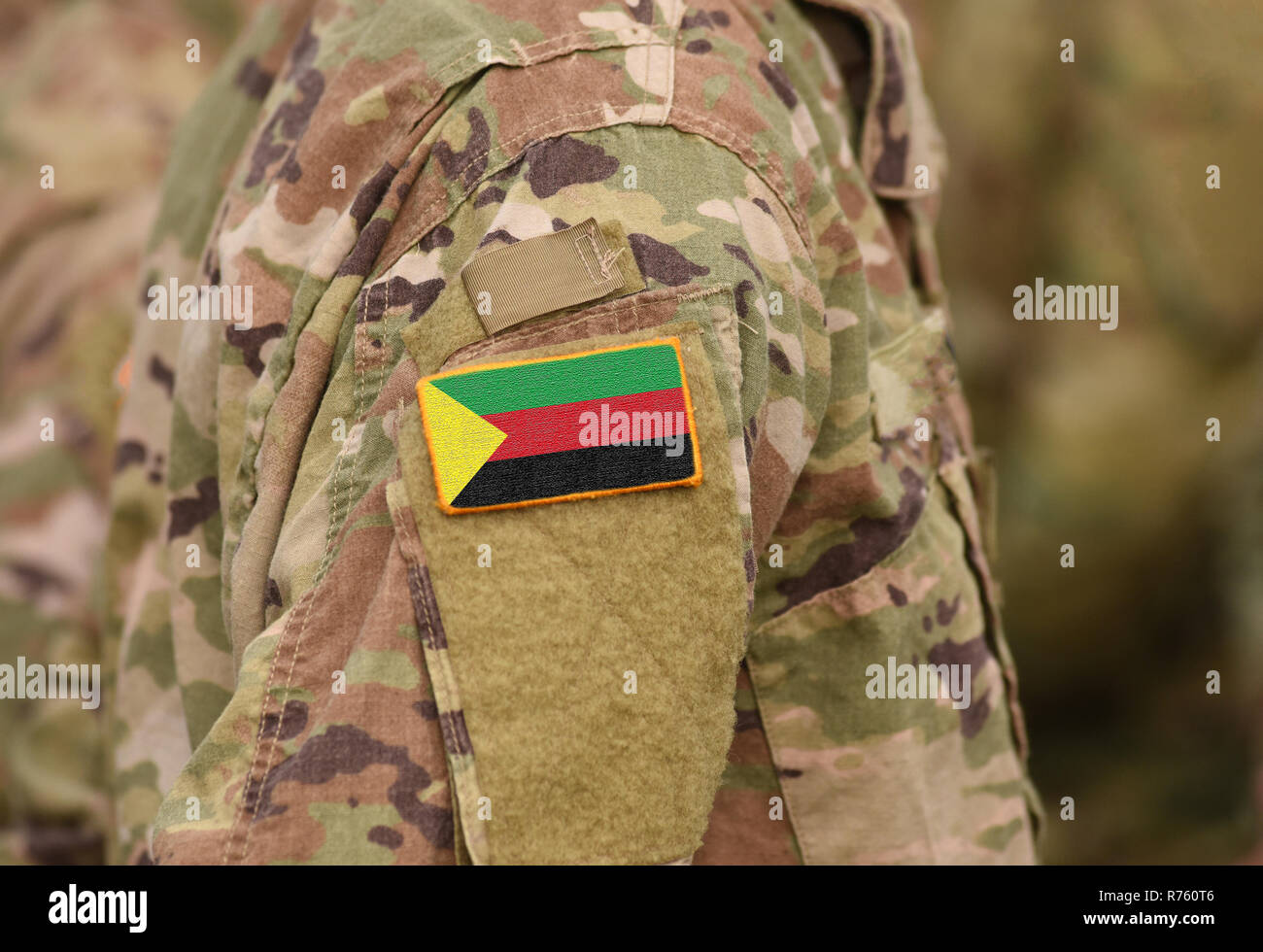 Flag of Azawad on soldiers arm. Flag of State of Azawad on military ...