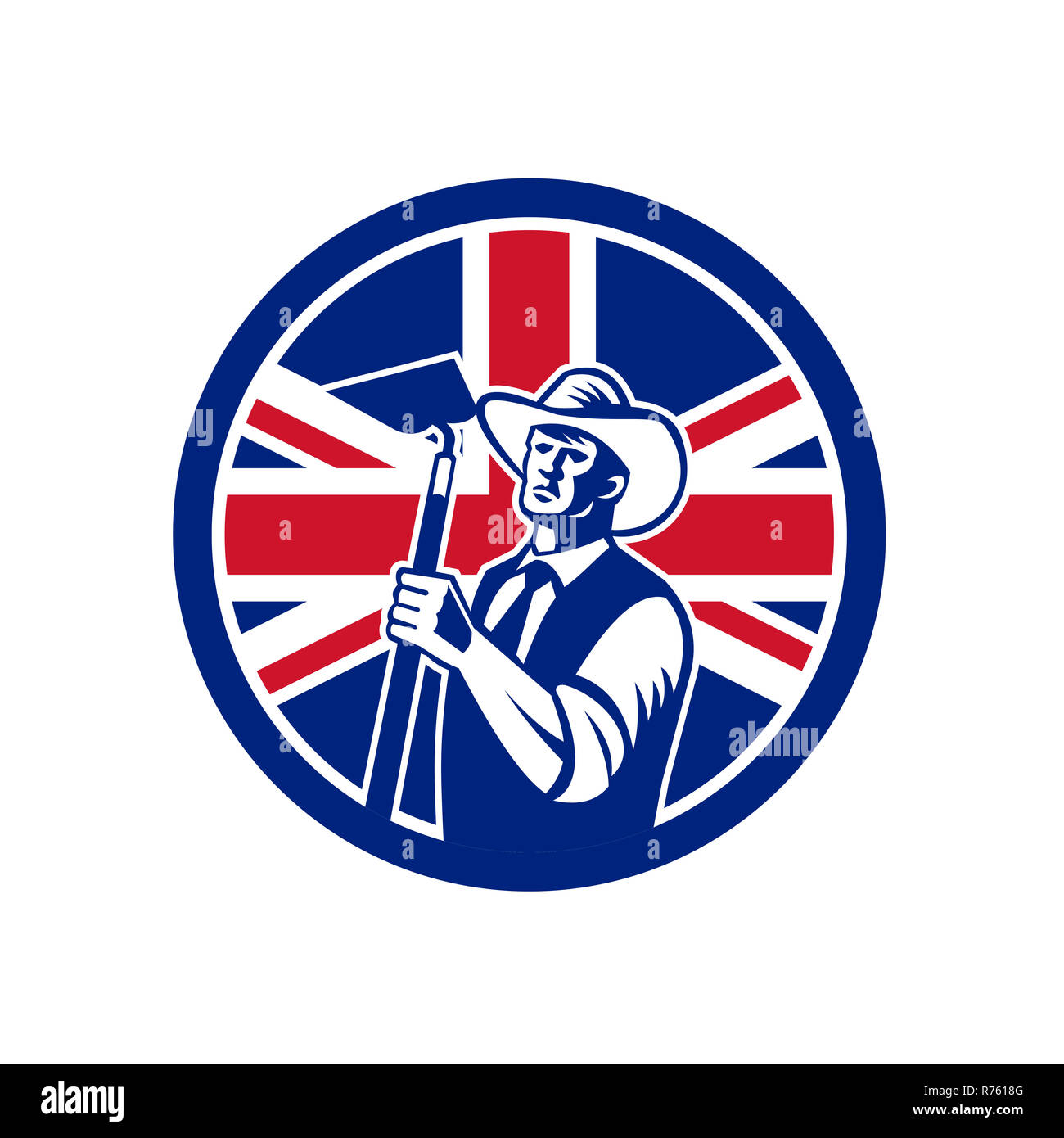 British Organic Farmer Union Jack Flag Icon Stock Photo - Alamy
