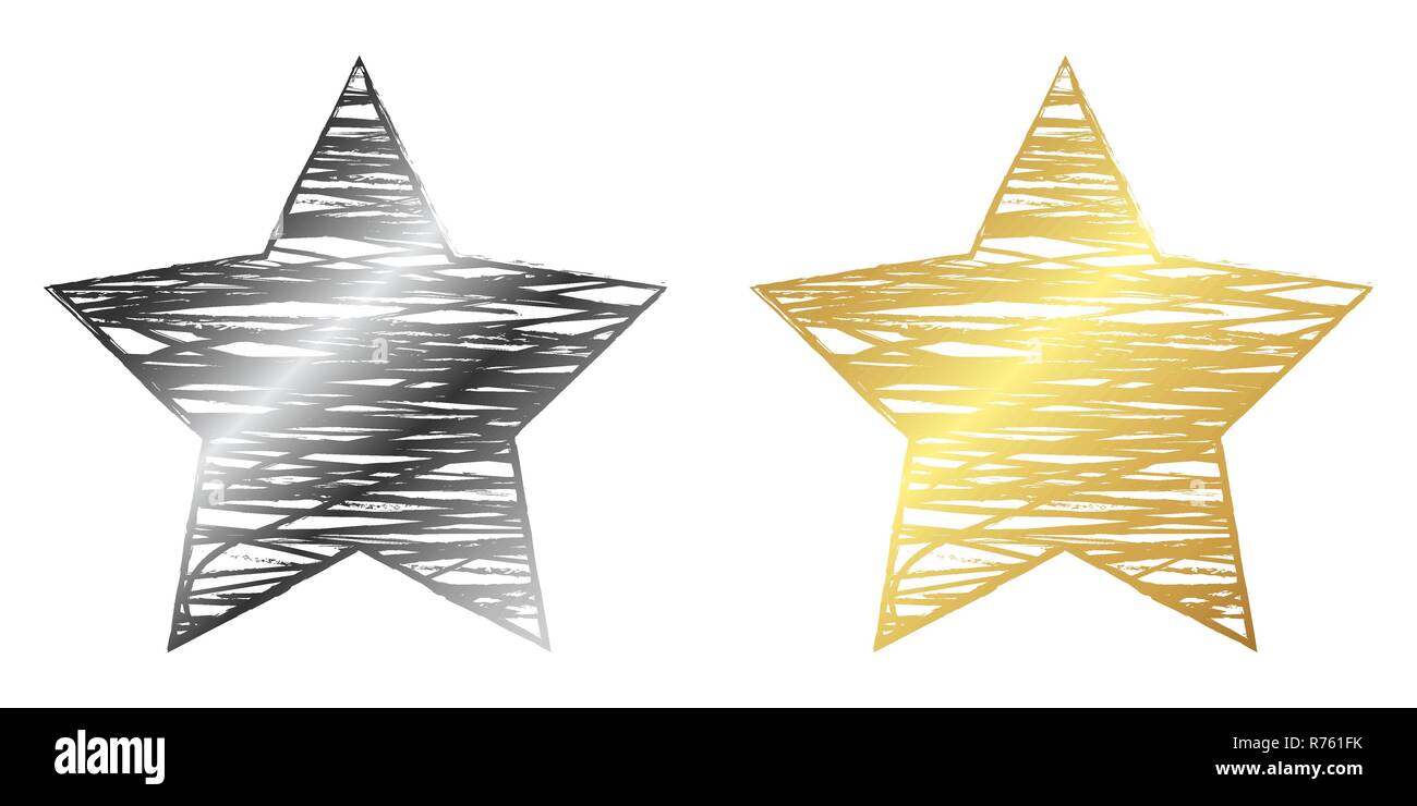 Set of hand drawn Christmas Stars. Vector illustration. Scribble Stars ...