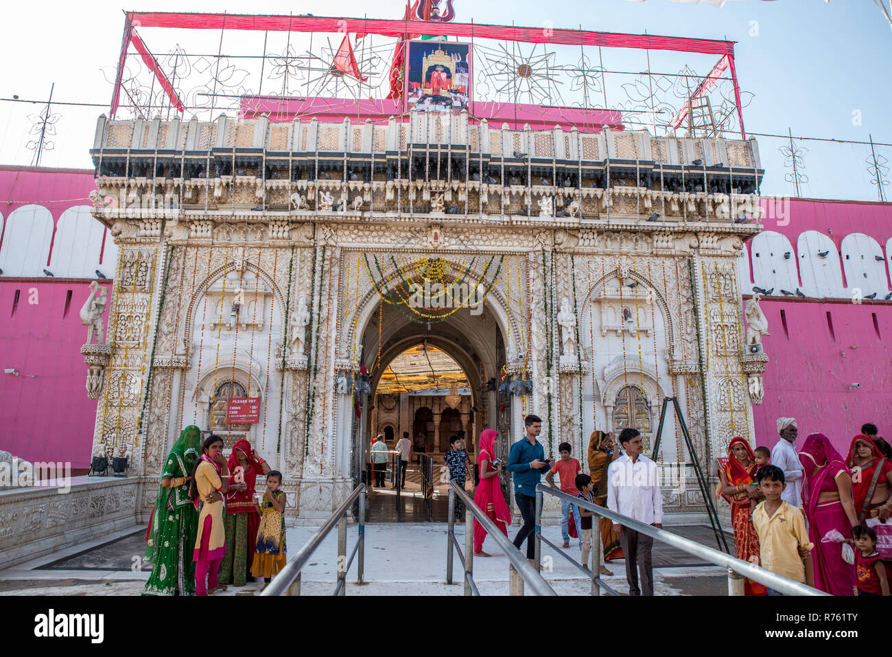 Entrance to Karni Mata Temple, Deshnoke, Rajasthan, India Stock Photo ...