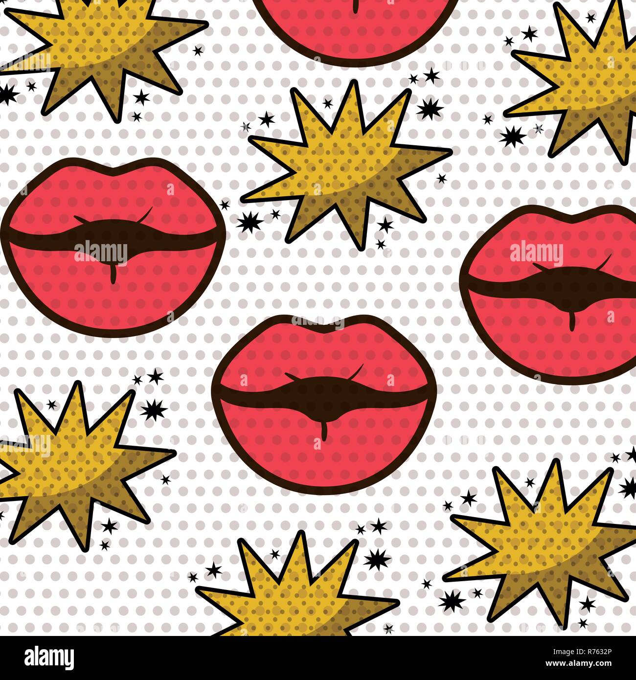 Love mouth lips explosion cartoon Stock Vector Images - Alamy