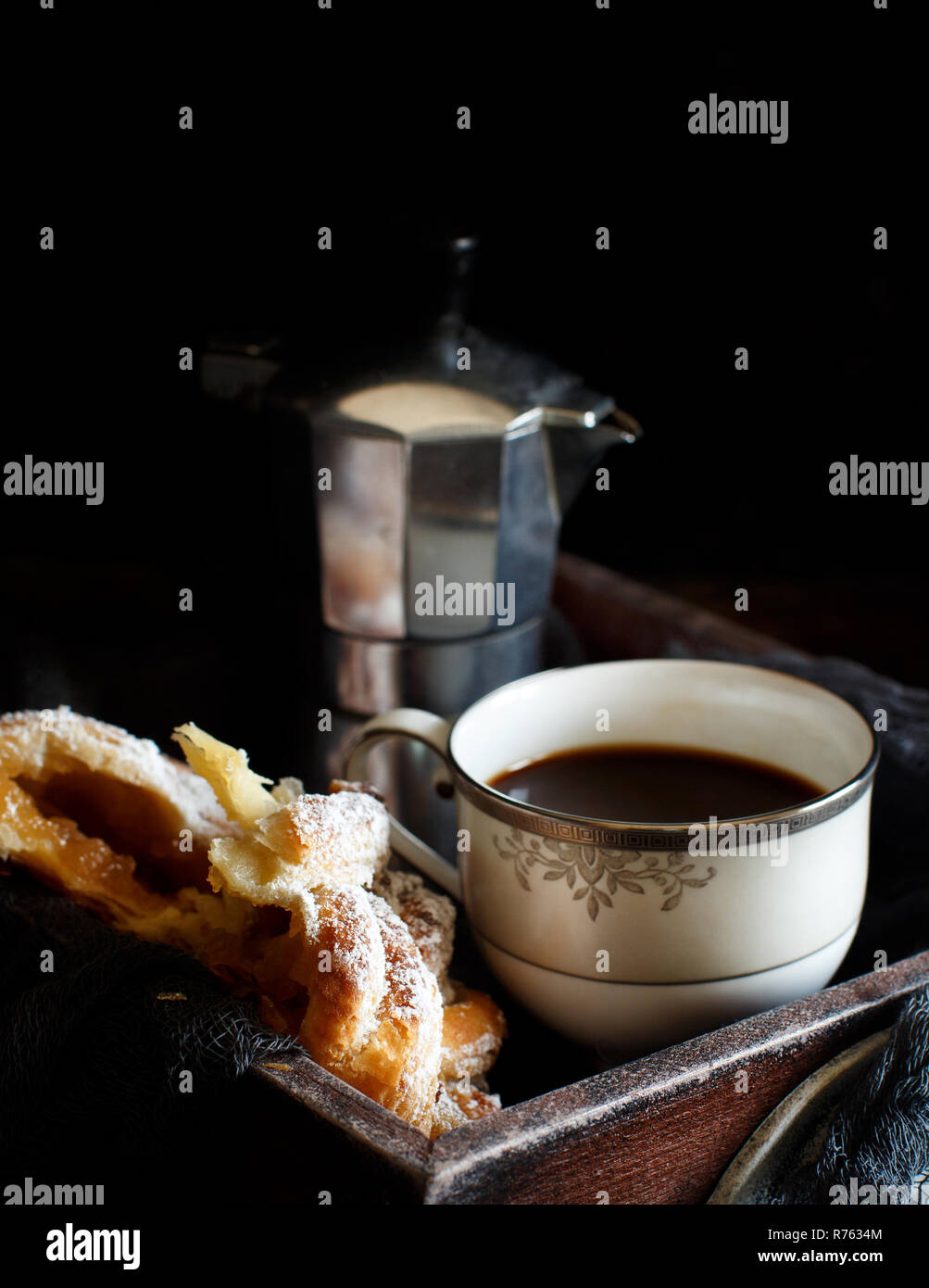 Italian coffee set for breakfast Stock Photo - Alamy