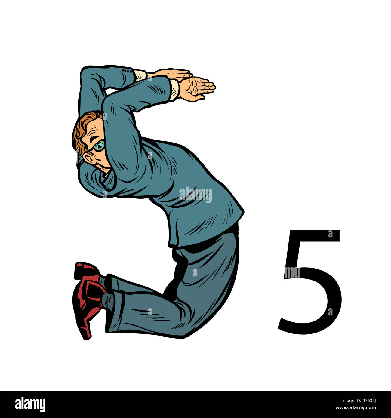 number five 5. Business people silhouette alphabet Stock Photo - Alamy