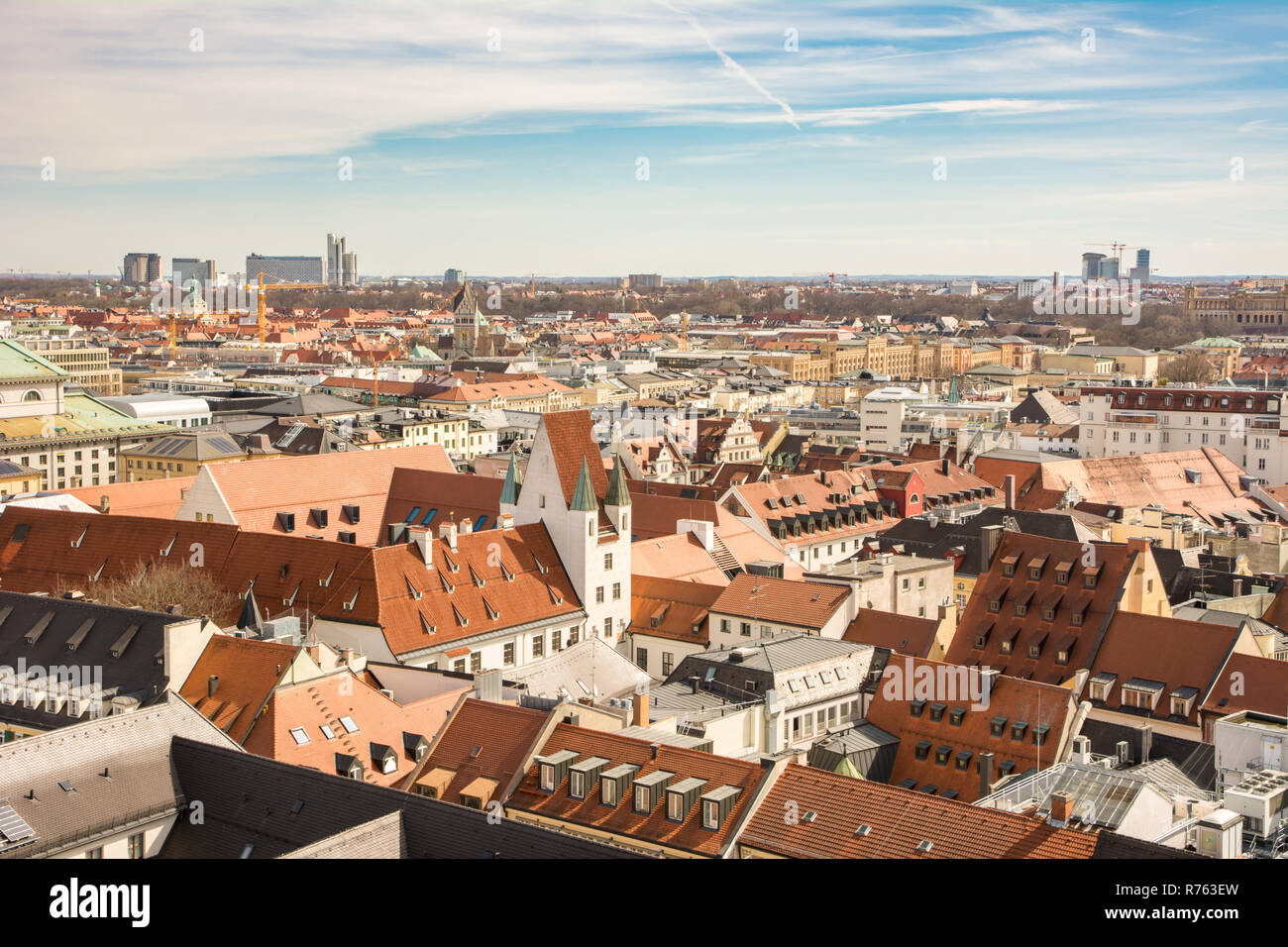 Aerial view over the city of Munich Stock Photo - Alamy