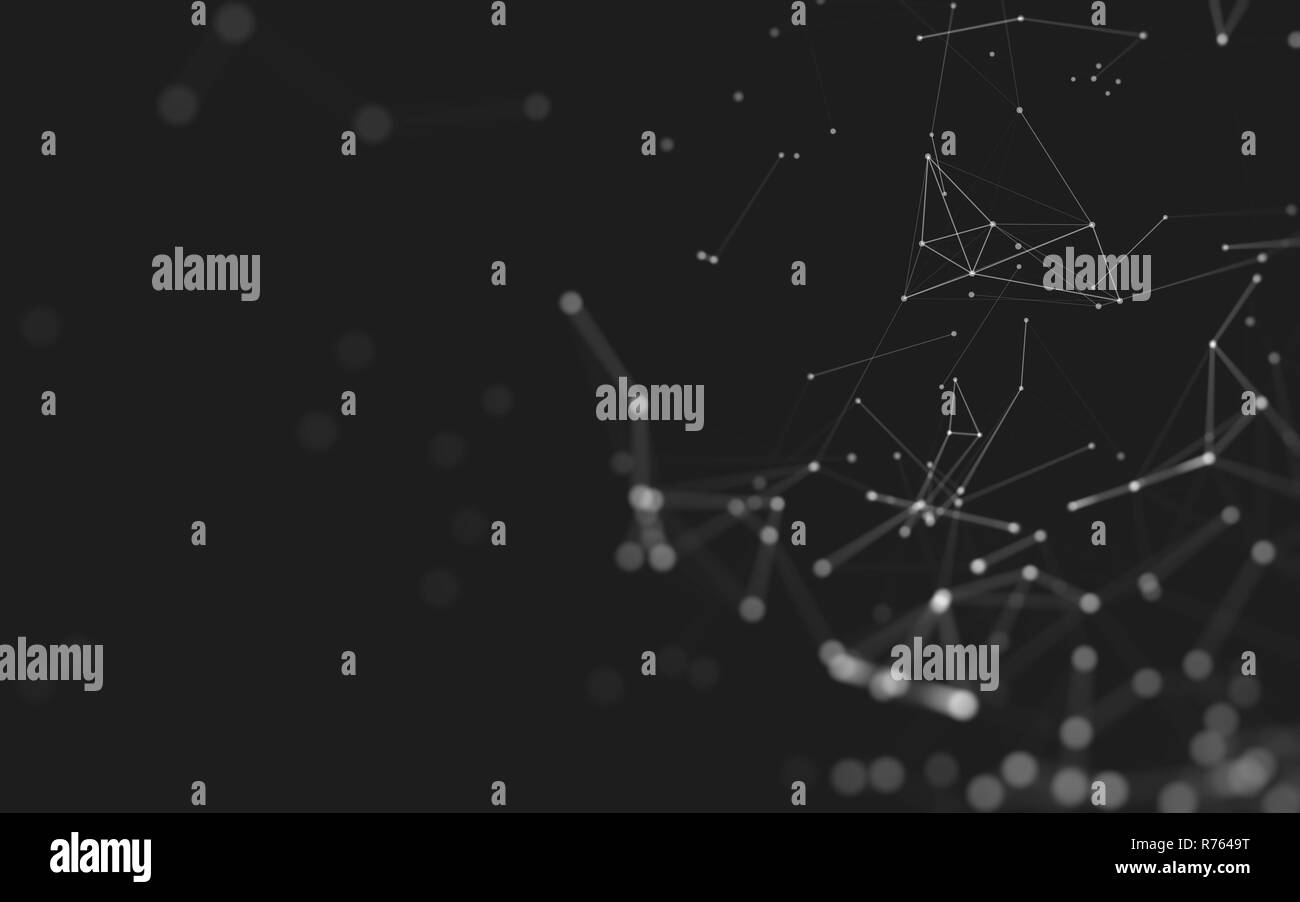 Abstract polygonal space low poly dark background, 3d rendering Stock ...