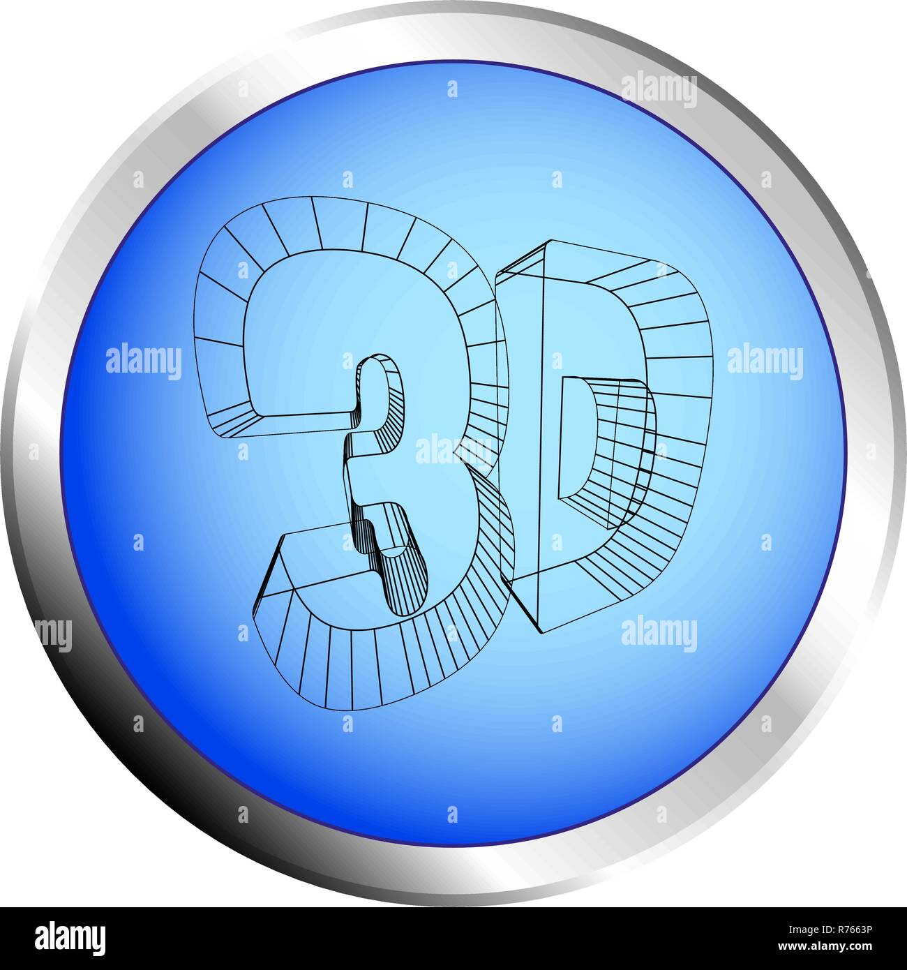 3D blue circle push button - Vector Stock Vector Image & Art - Alamy