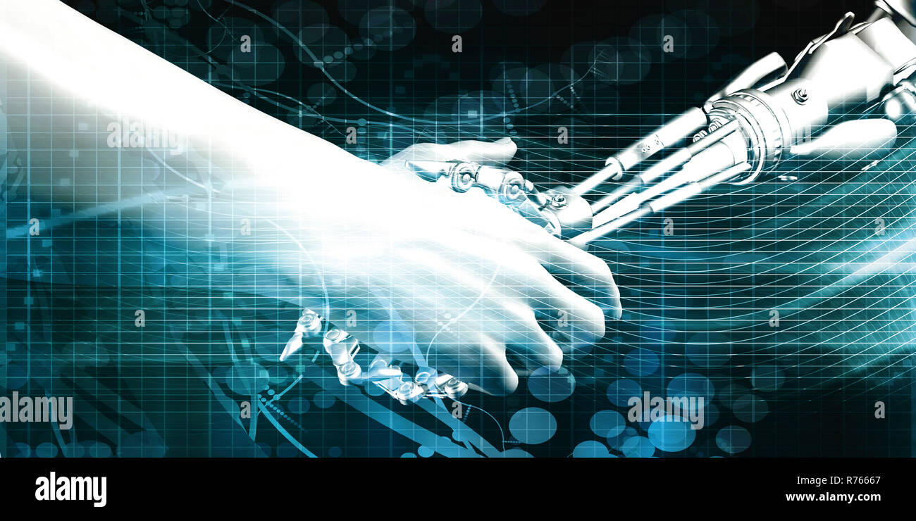 Machine Learning and Collaborating with Human Workforce Stock Photo - Alamy