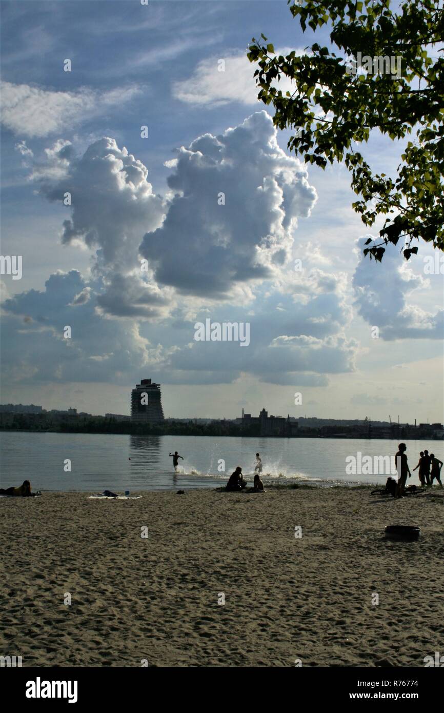 The beach on Dinyeper Riverside İn Ukraine Stock Photo - Alamy