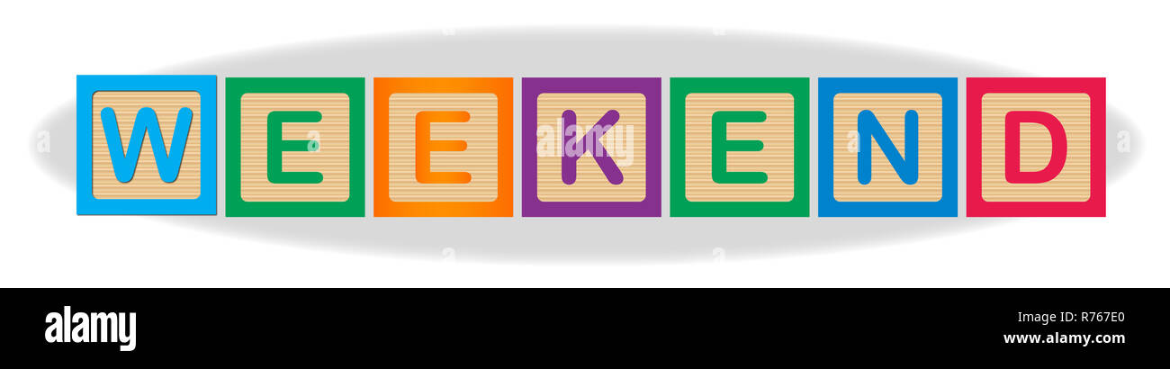 Weekend In Wooden Block Letters Stock Photo - Alamy