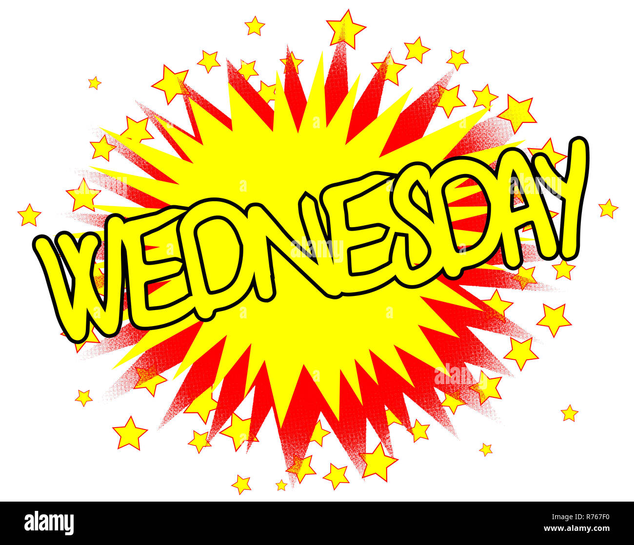 Cartoon Yellow Wednesday Isolated Splash Stock Photo - Alamy