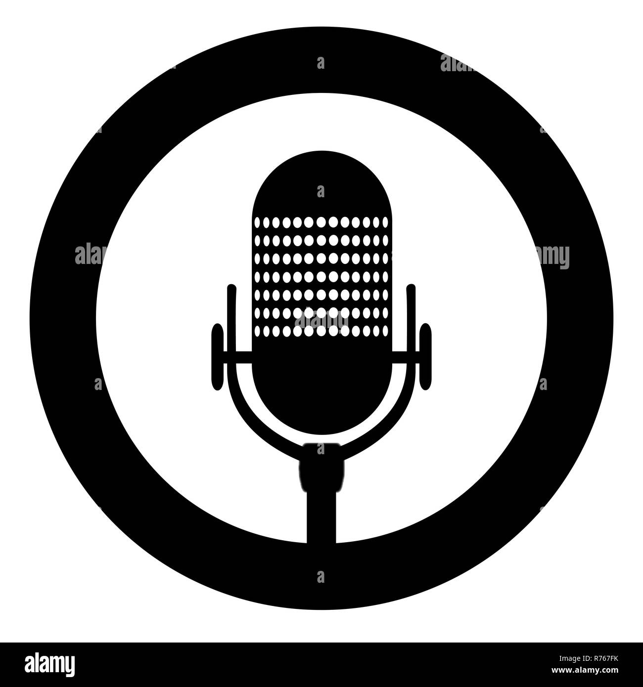 Retro Microphone Black Rubber Stamp Icon Stock Photo - Alamy