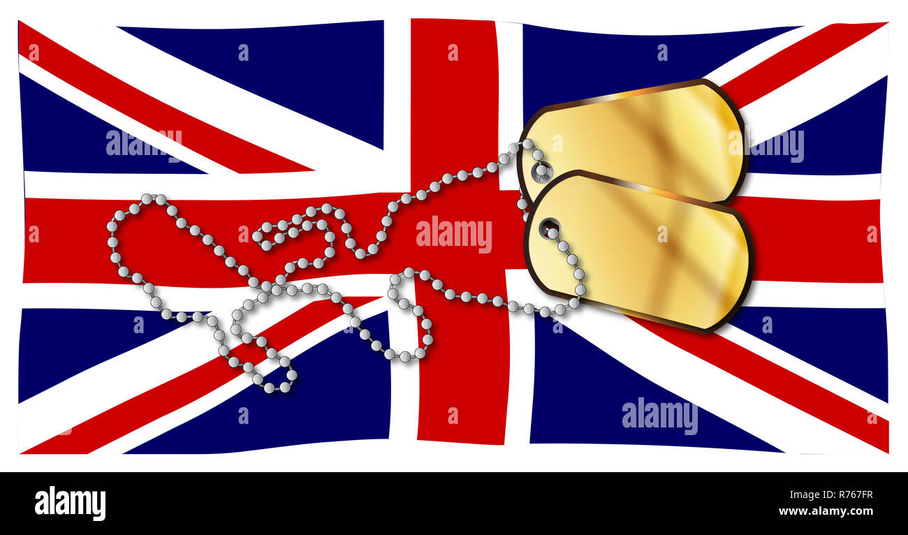 Union Jack Flag And Dog Tag Set Stock Photo - Alamy