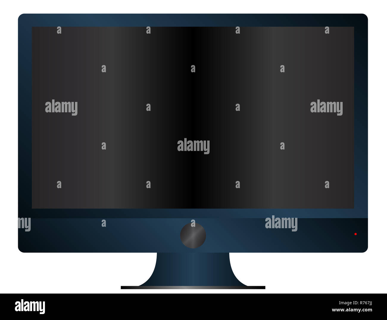 Modern Computer With Blank Dark Screen Stock Photo - Alamy