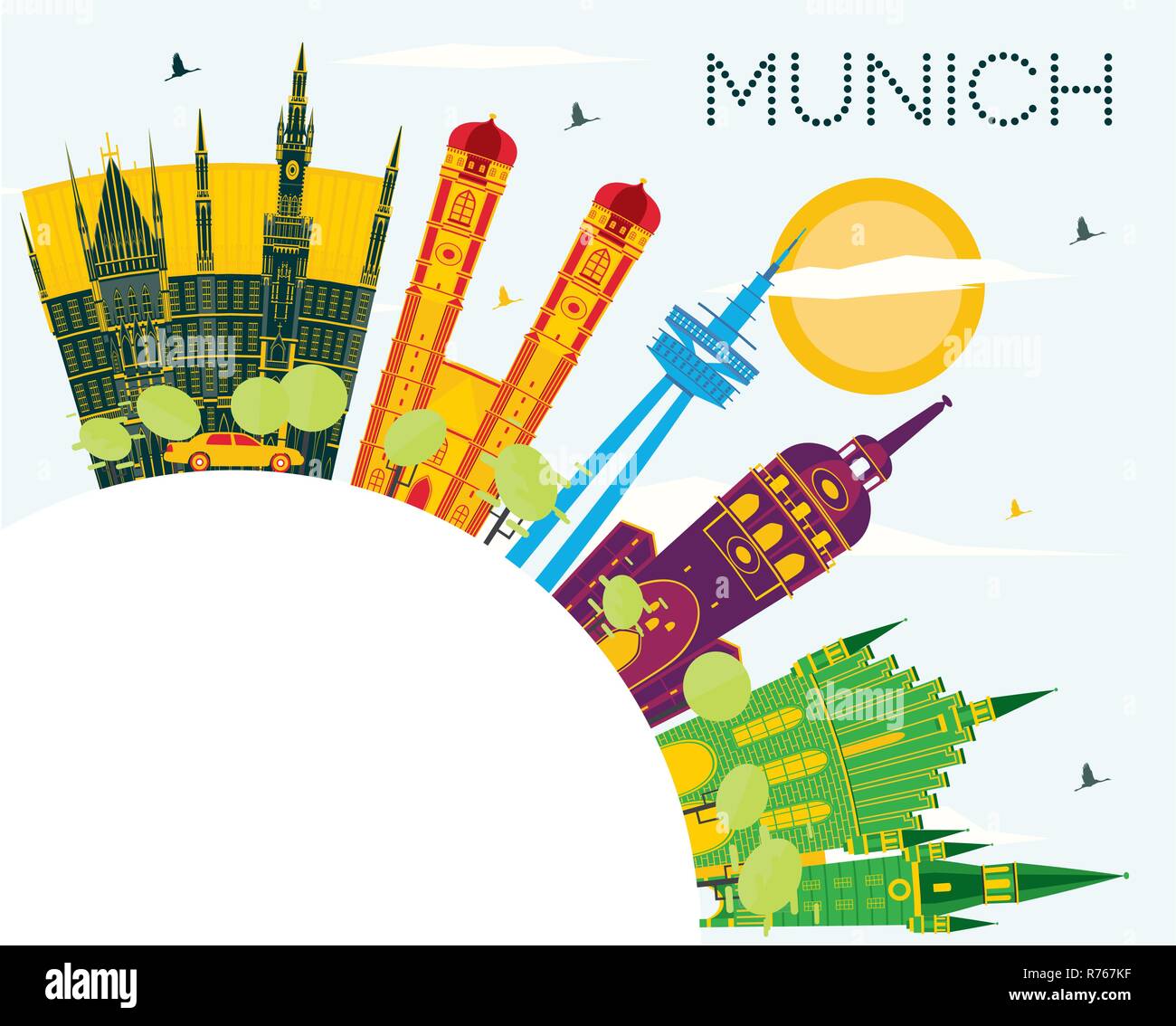 Munich city tower Stock Vector Images - Alamy